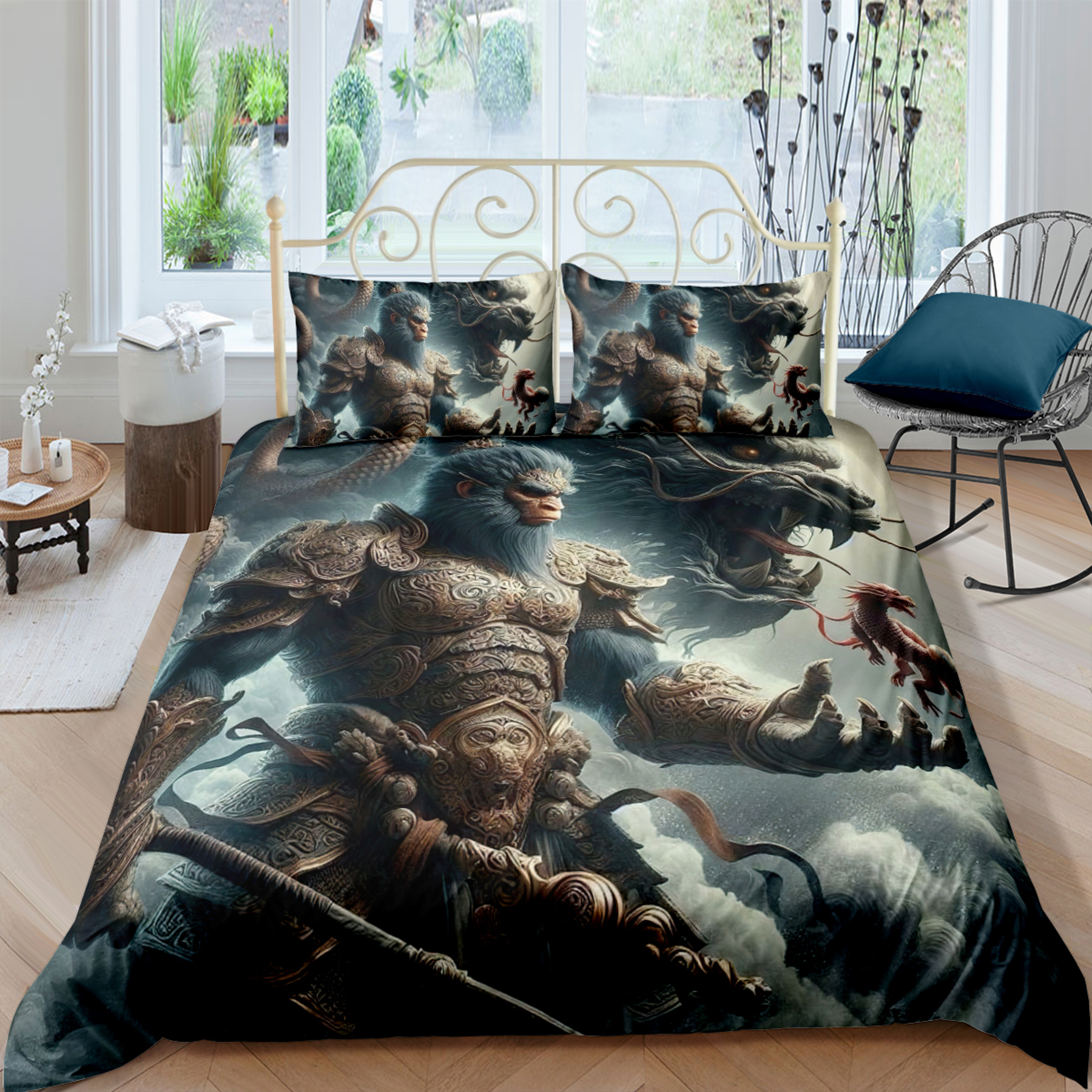 Stunning Sun Bedding Set Vibrant Design with Dragons & Mythical ...