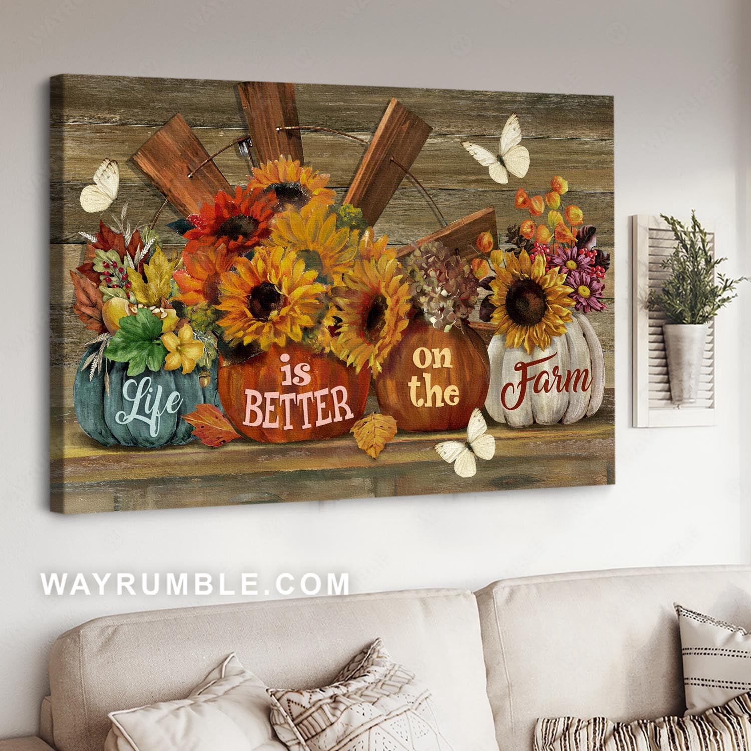 Stunning Sunflower, Pumpkin Painting, Rustic Farmhouse, Life Is Better ...