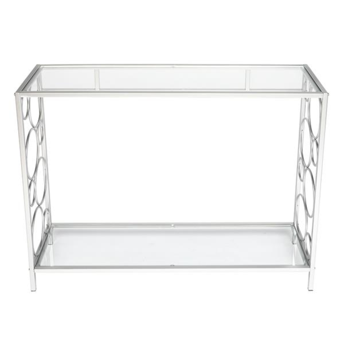 Stunning Toughened Circle Shape Glass Panel Console Table with Modern ...