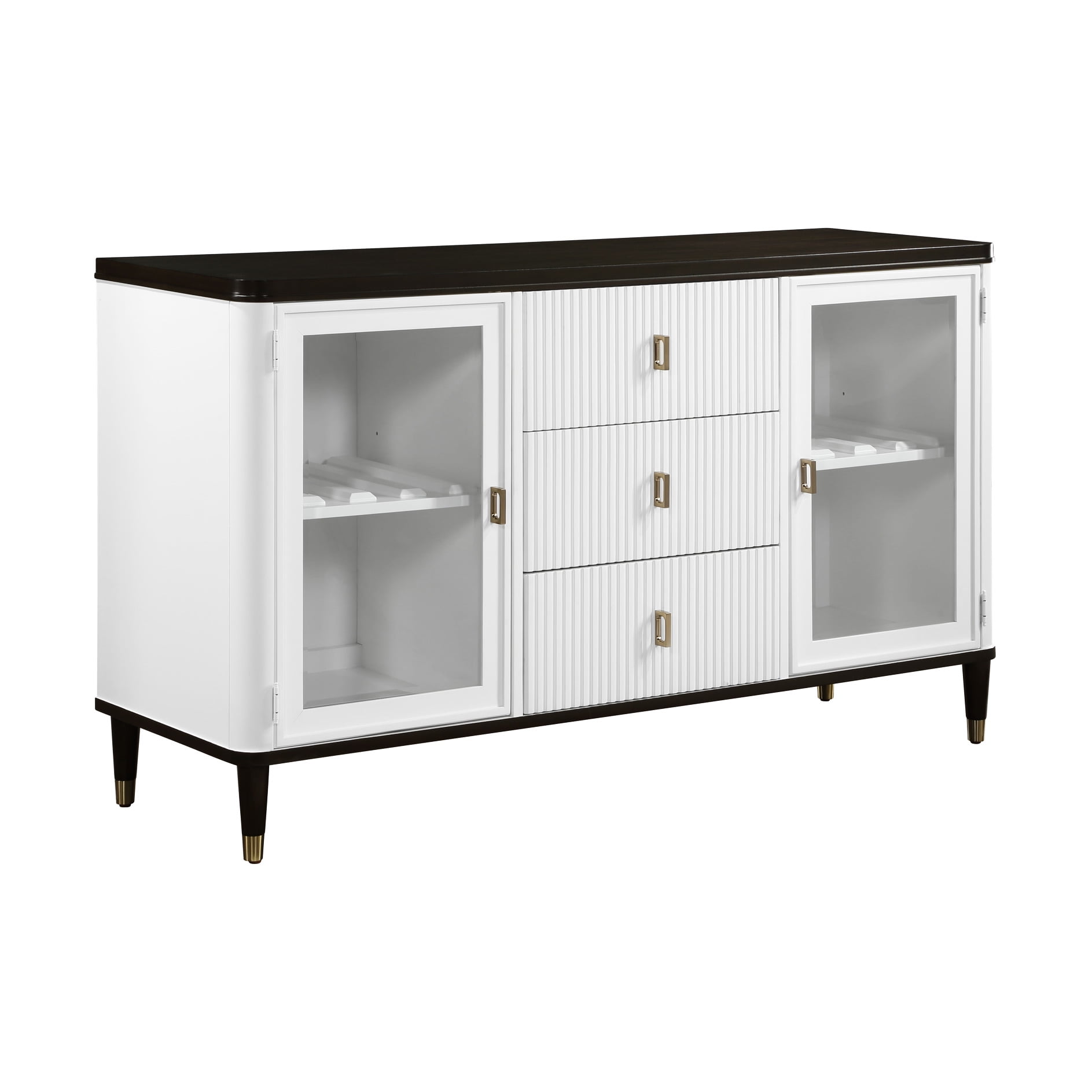 Stunning White & Brown Server - Functional Design, Drawer Storage, And ...