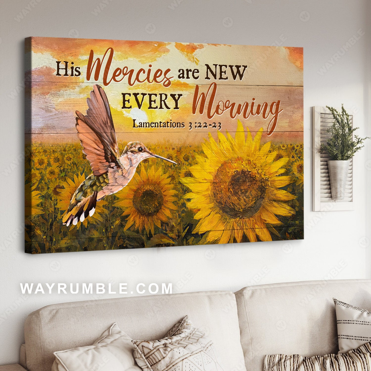 Stunning hummingbird, Sunflower field, His mercies are new every ...