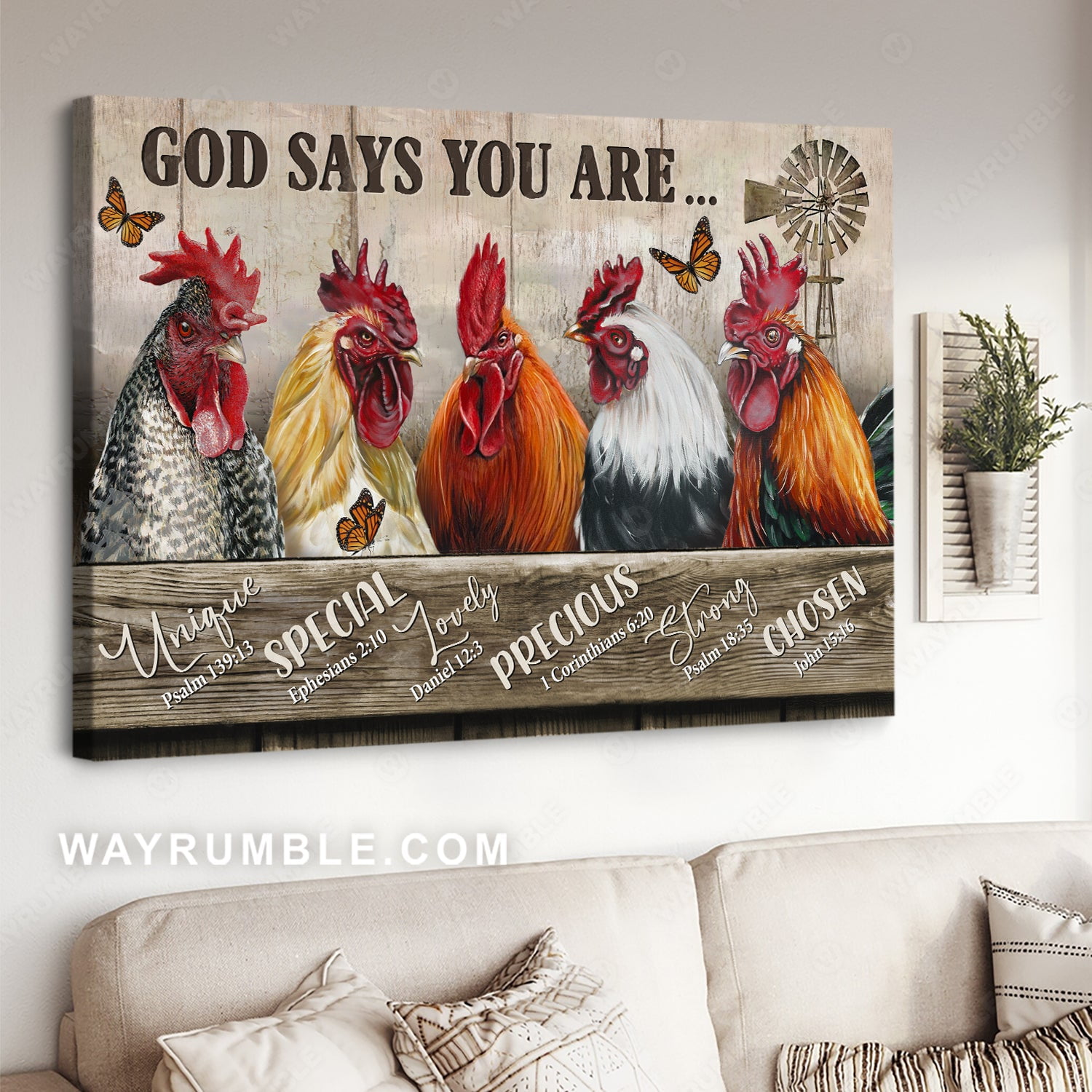 Stunning rooster, Chicken farm, Butterfly, God says you are unique ...