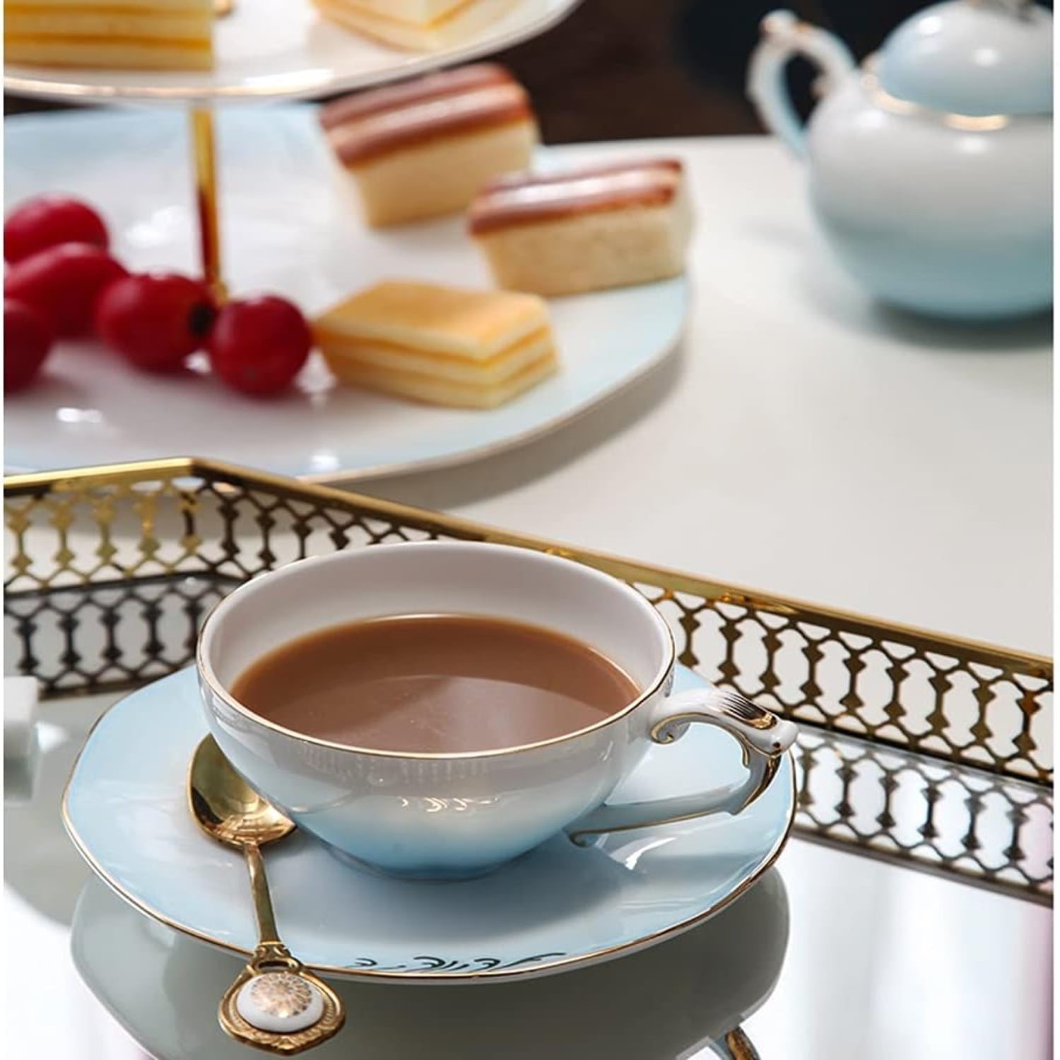 Stunningly Beautiful and Elegant Set of 6 Chinese Porcelain Latte Mugs ...