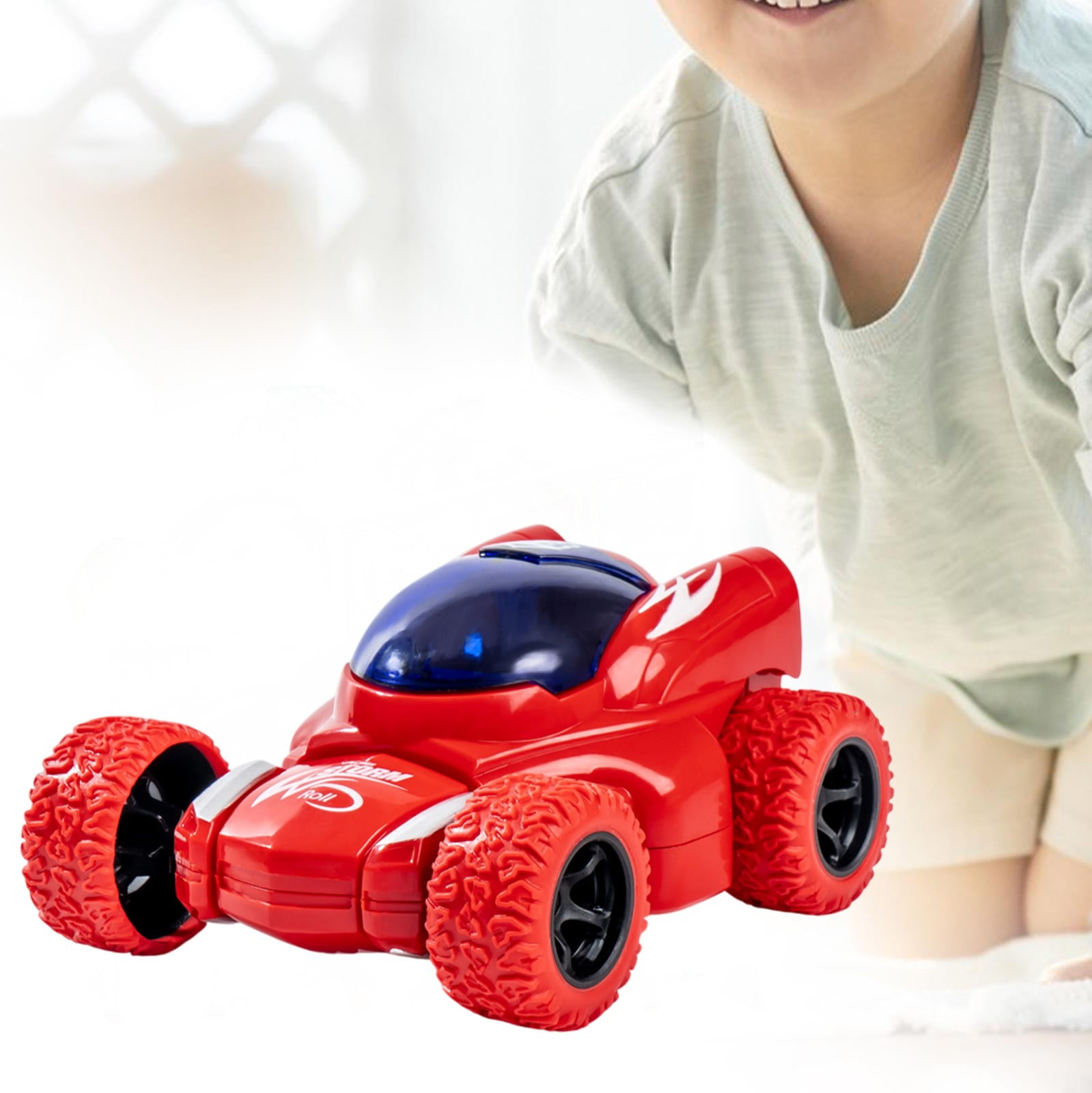 Stunt Car Double-Sided Flip Cars Toys, 360° Rotating Stunt Push and Go ...