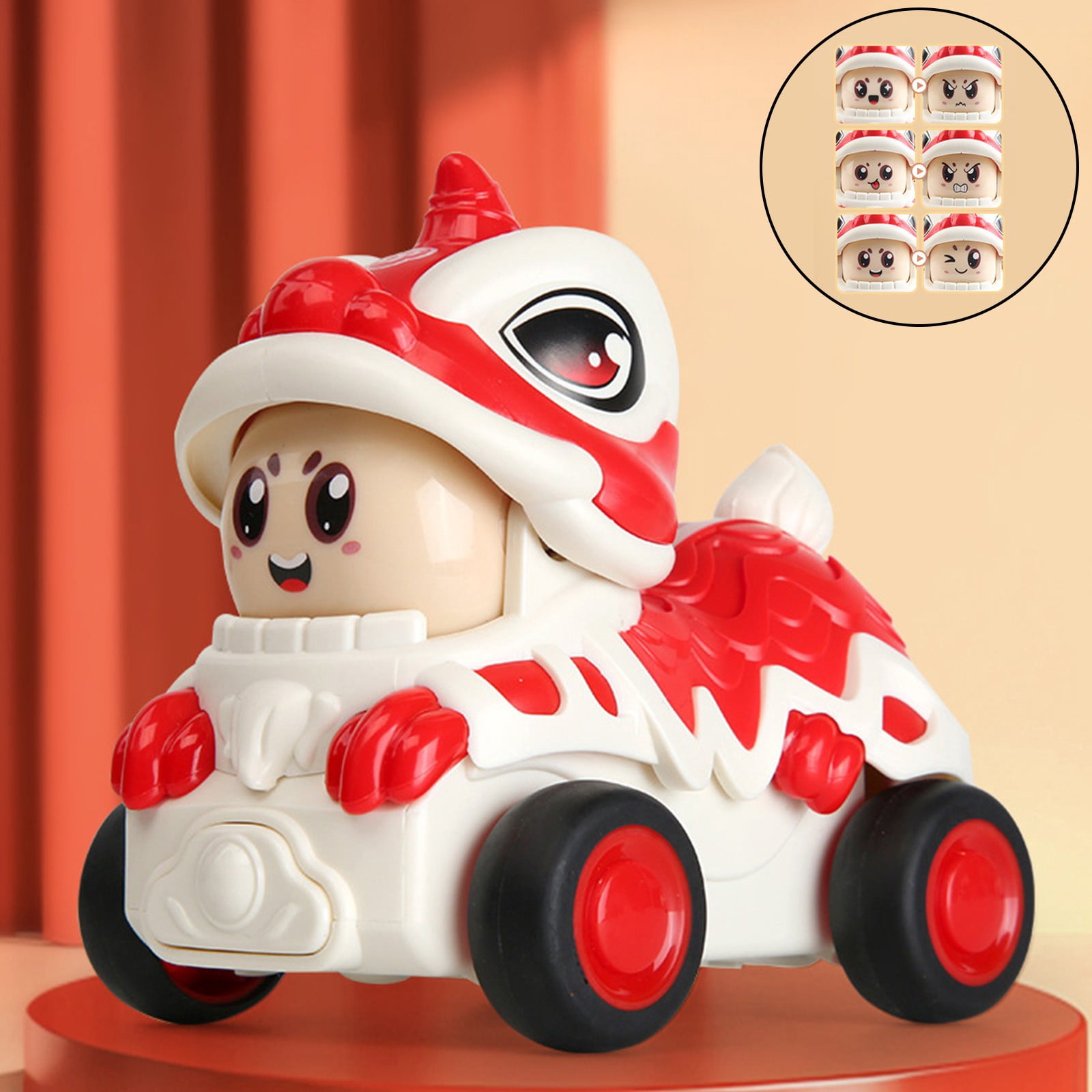 Stunt Car Face Changing Dance 360 Rotating Inertia Toy Vehicle with 6 ...