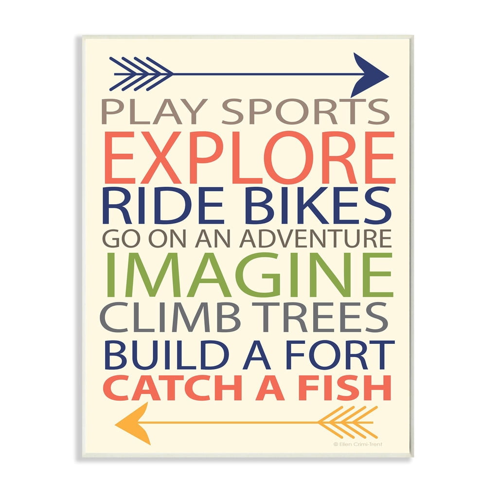 Stupell A Kid's To-Do List with Arrows Typography Art Wall Plaque ...