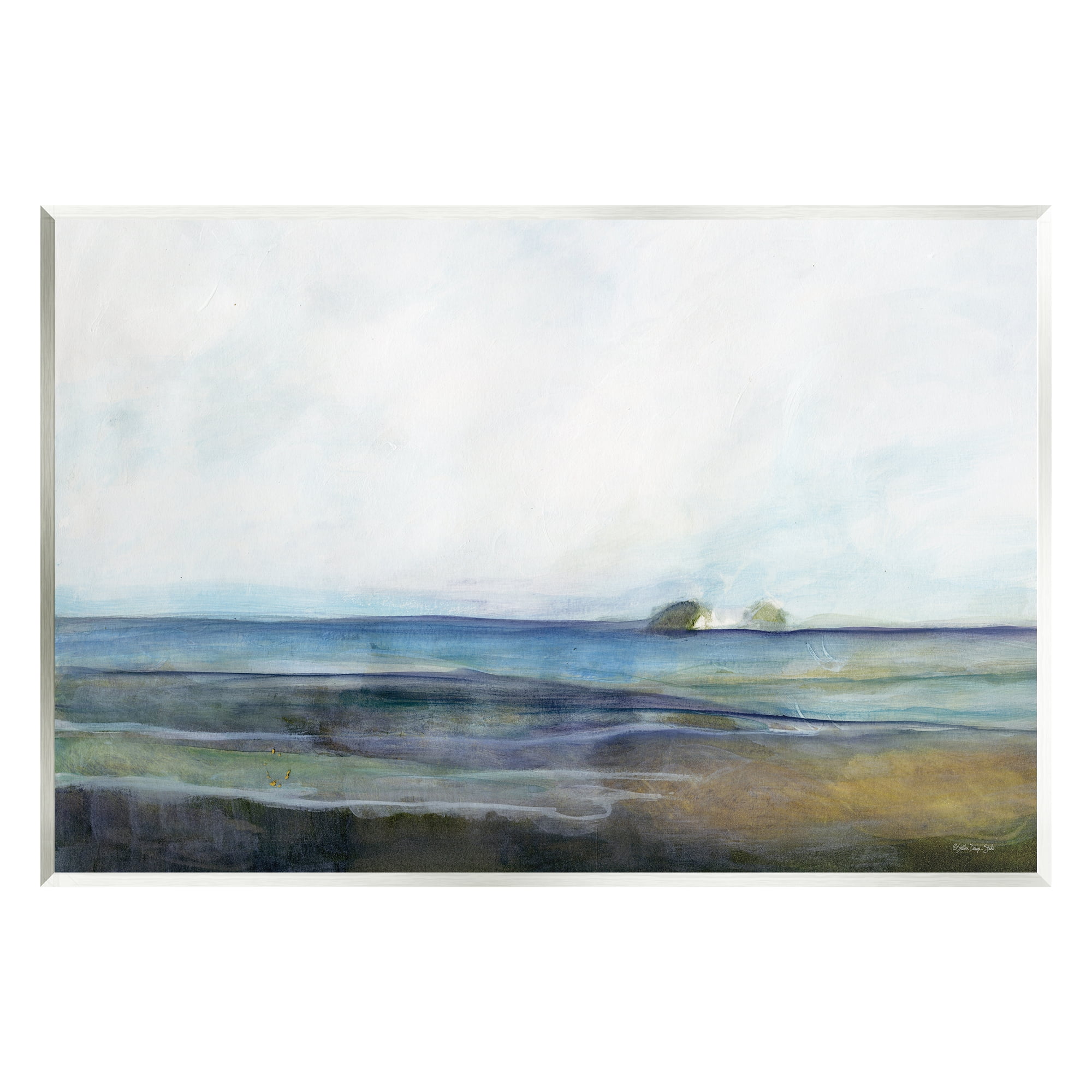 Stupell Abstract Beach Shore Nautical Landscape Abstract Painting Wall ...