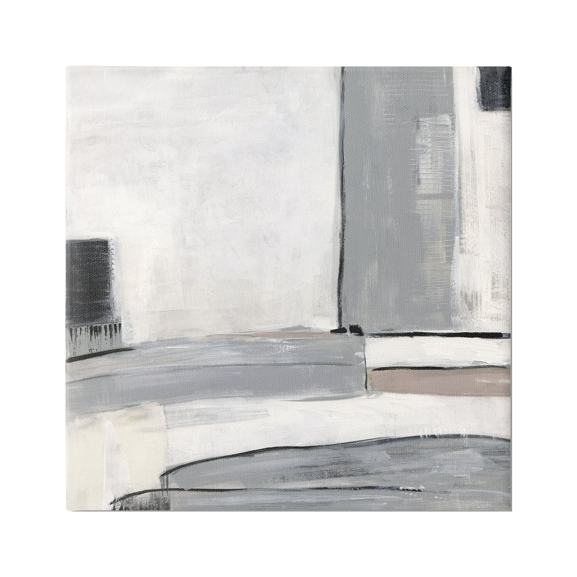 Stupell Abstract Grey Geometric Shapes Abstract Painting Gallery ...