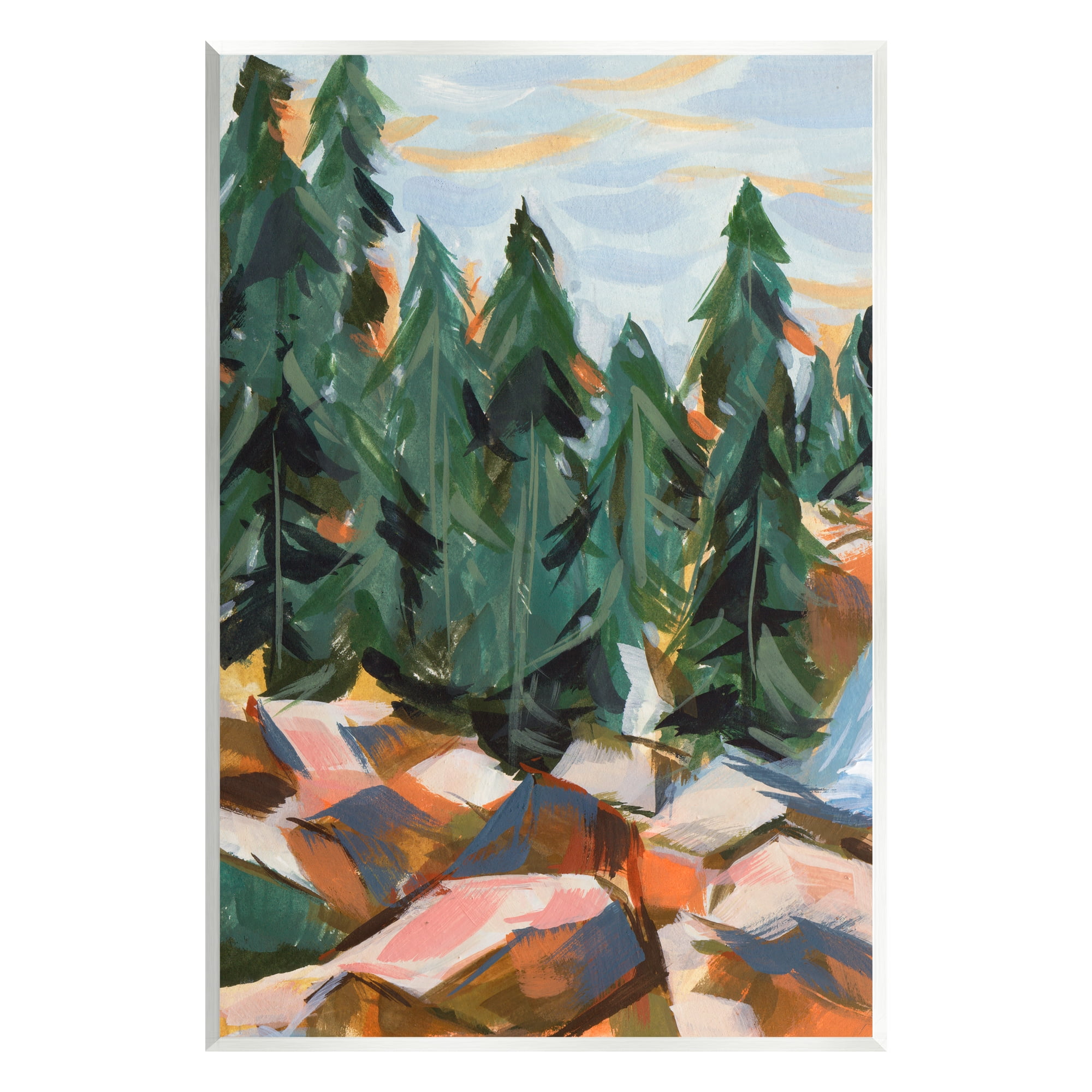 Stupell Abstract Woodland Tree Scenery Landscape Painting Wall Plaque ...