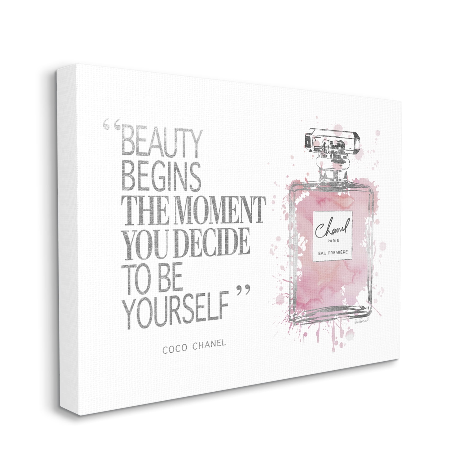 Stupell Beauty Begins Fashion Perfume Canvas Art, 16 x 1.5 x 20 ...