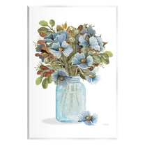 Stupell Blue Hydrangea Bunches Vase Botanical & Floral Painting Wall ...