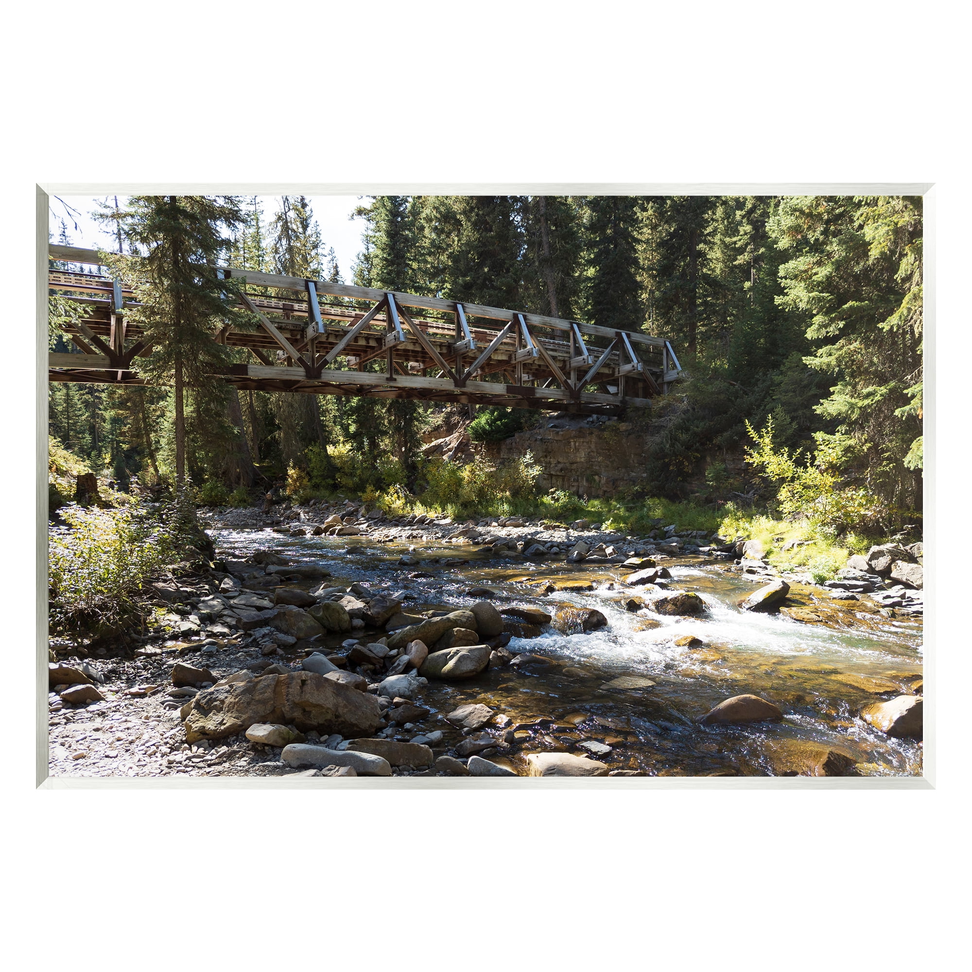 Stupell Bridge Over Babbling Brook Landscape Photography Wall Plaque ...