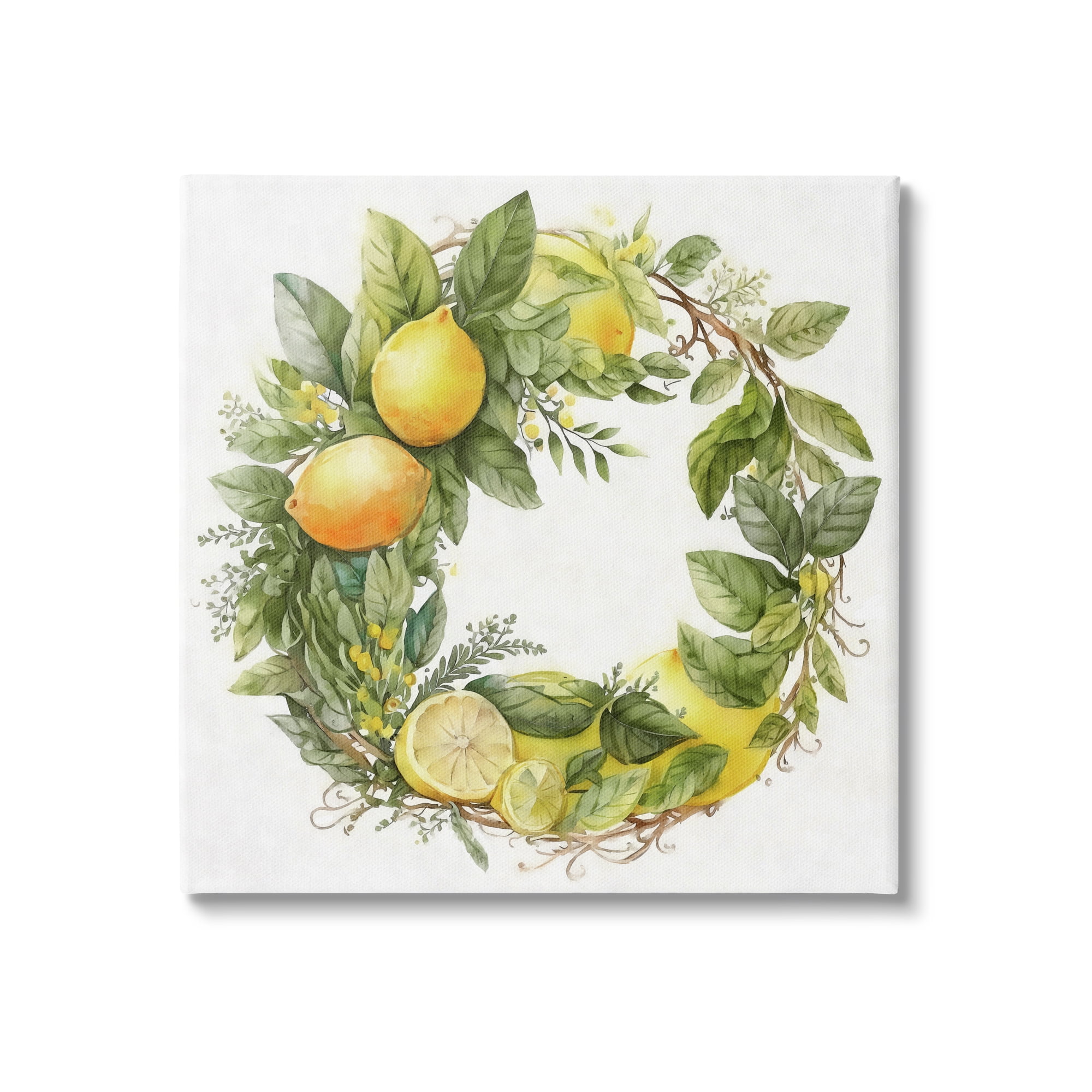 Stupell Citrus Lemons Greenery Wreath Canvas Print Wall Art - Walmart.com