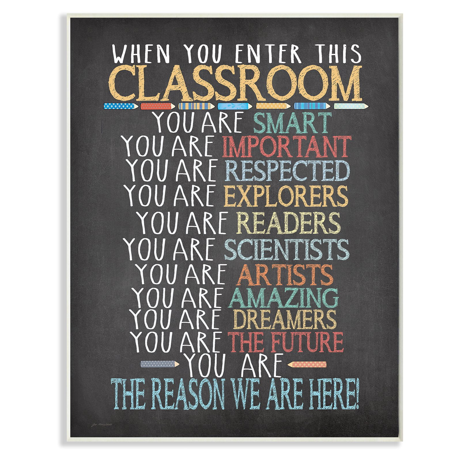 Stupell Classroom Rules Rainbow Chalk Wall Plaque Art - 10 x 15 ...