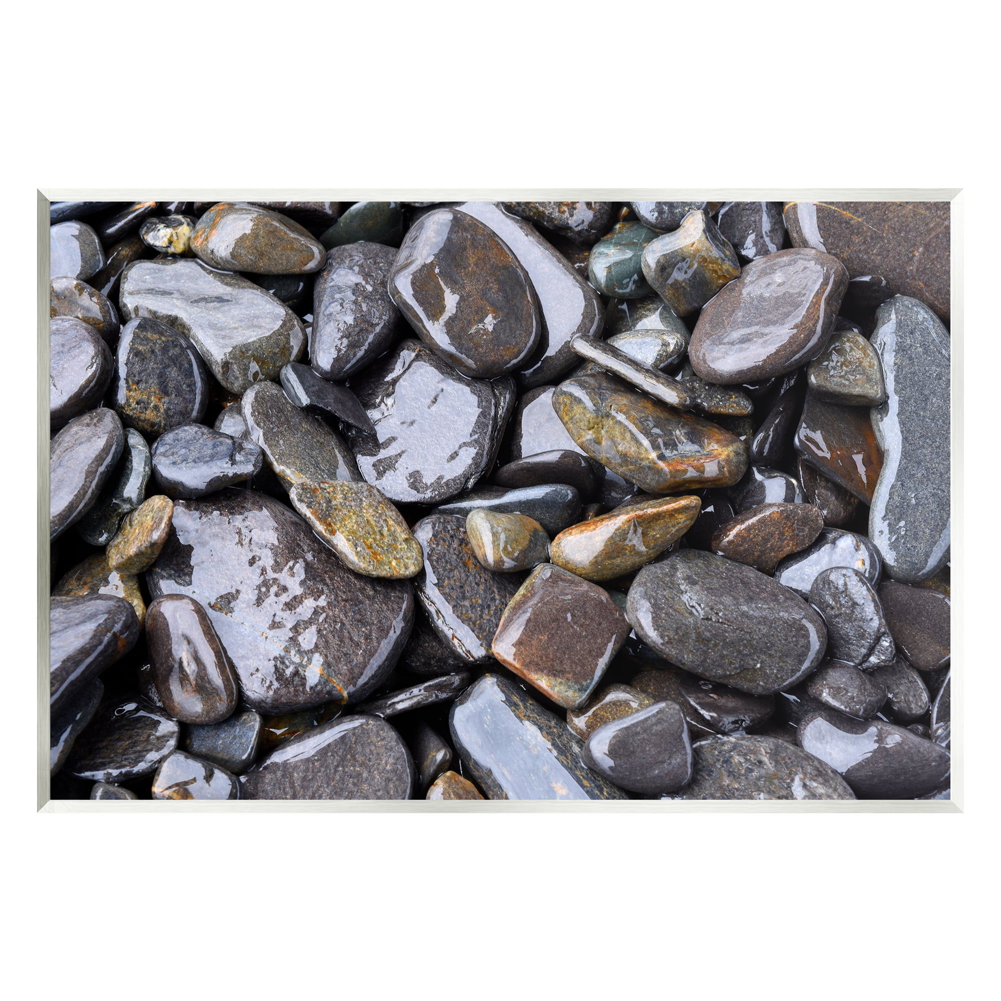 Stupell Coastal Beach Pebbles Rocks Landscape Photography Wall Plaque ...