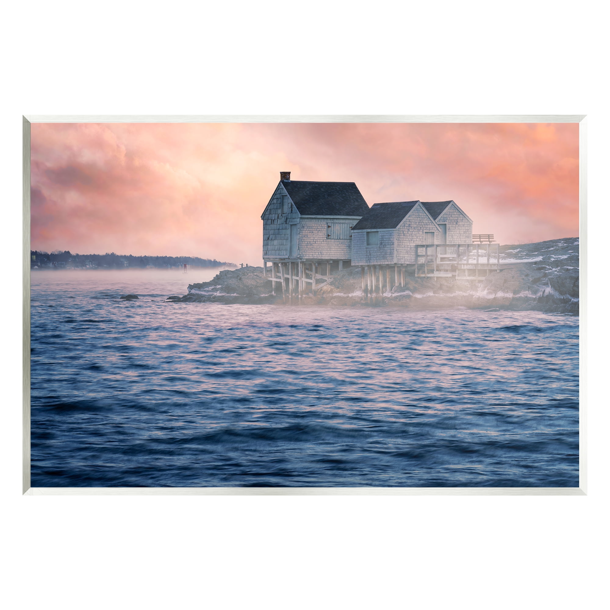 Stupell Coastal Cottage Seaside Ocean Waves Landscape Photography Wall ...