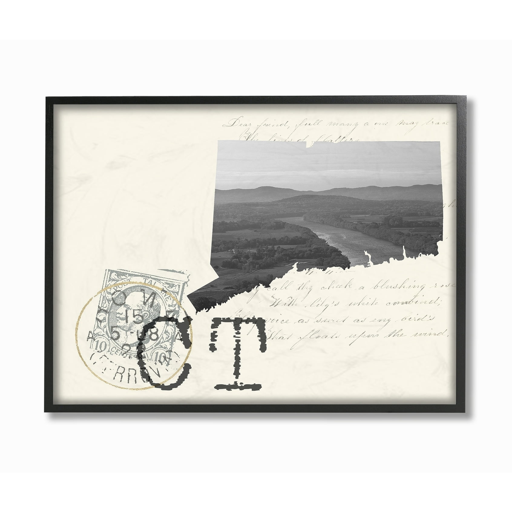 Stupell Connecticut Black and White Photograph Framed Art, 11 x 14, Design By Artist Daphne ...