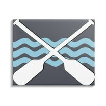 Stupell Industries On Lake Time Boat Oar Phrase Coastal Painting ...