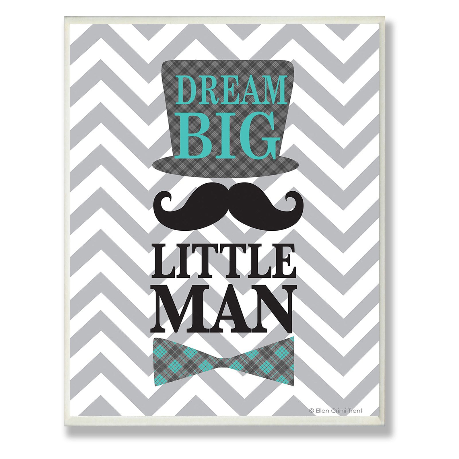 Stupell Dream Big, Little Man On Grey Chevron Wall Art - Walmart ...