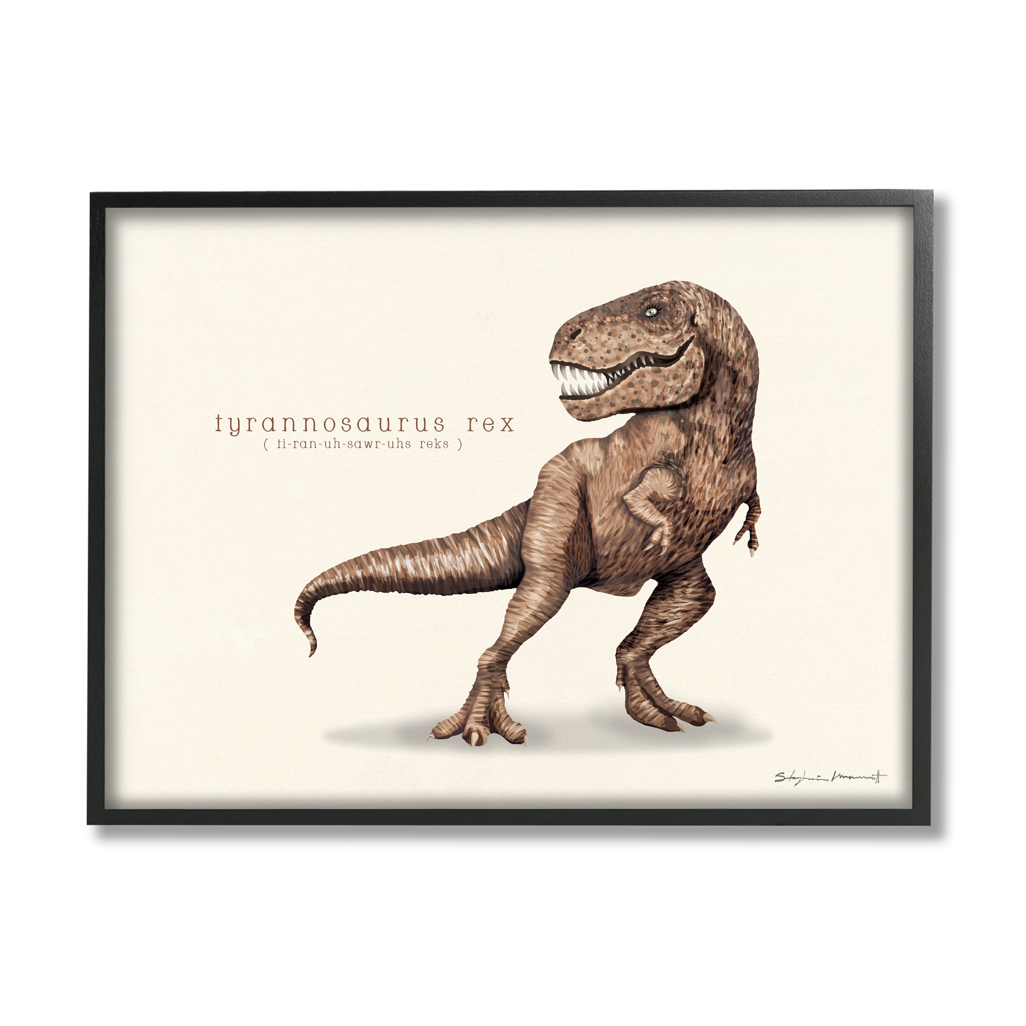 Free Shipping! Stupell Industries T-Rex Dinosaur Framed Giclee Wall Art ...