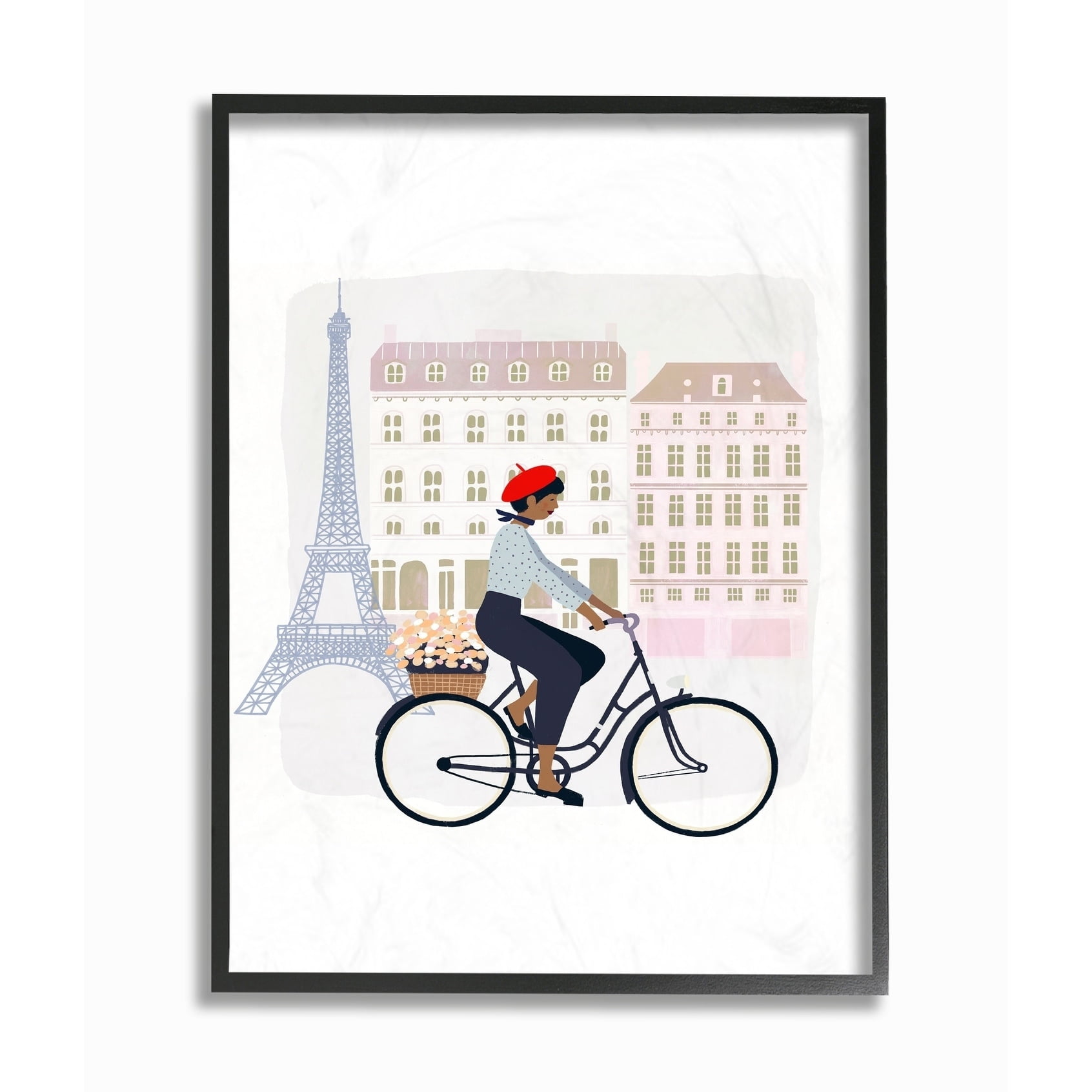 Stupell Eiffel Tower Scene Paris Man in a Beret Art, Design By Artist ...