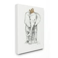 Stupell Elephant Royalty Graphite Drawing Wall Art canvas wrapped - 30 ...