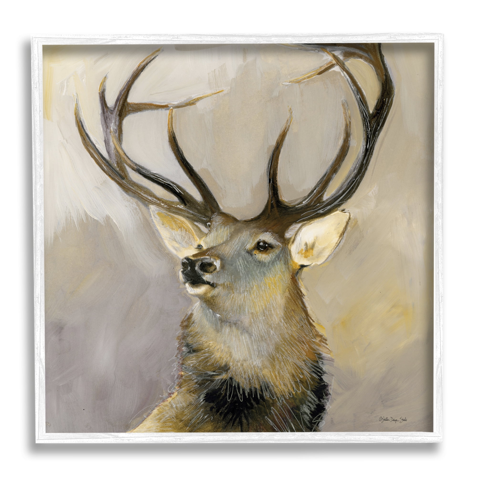Stupell Elk Forest Wildlife Portrait Animals Painting - Walmart.com