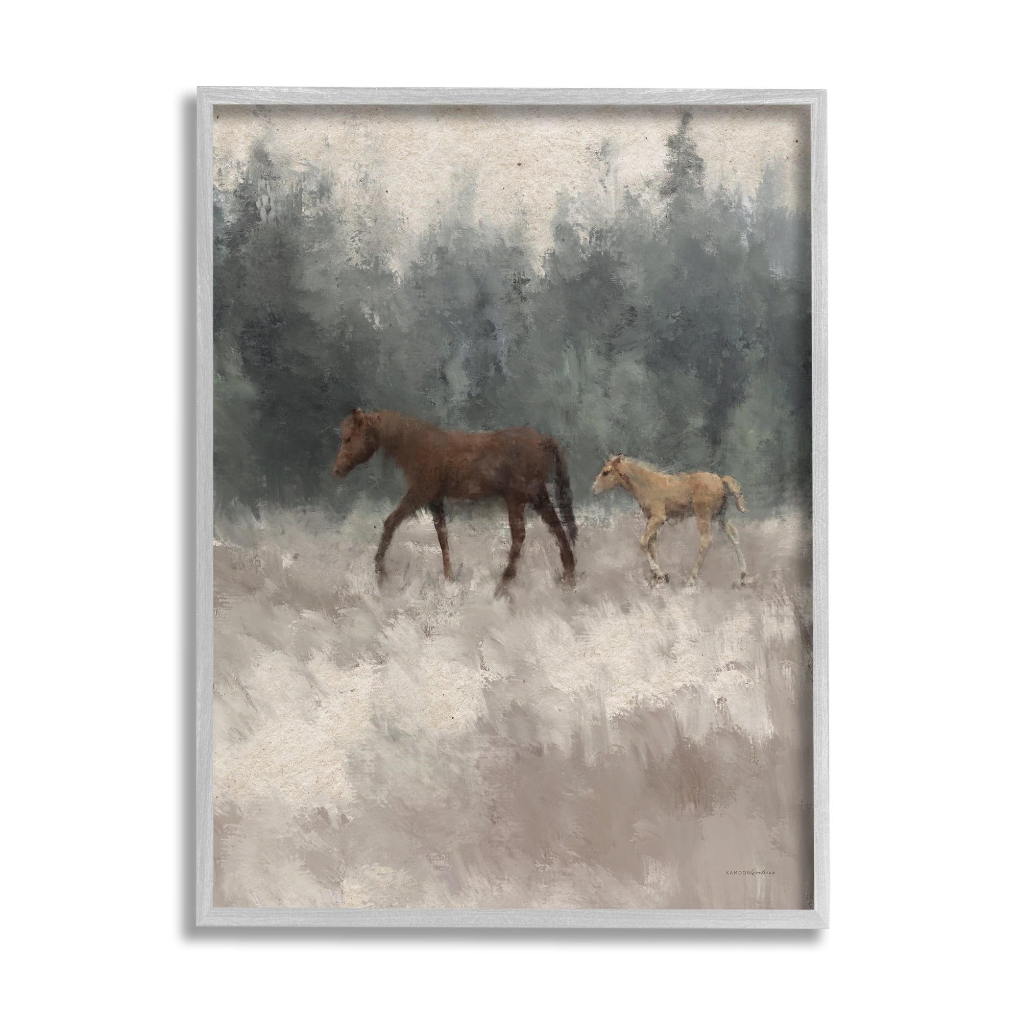Stupell Foal Horses Countryside Gallop Animals & Insects Painting Gray ...