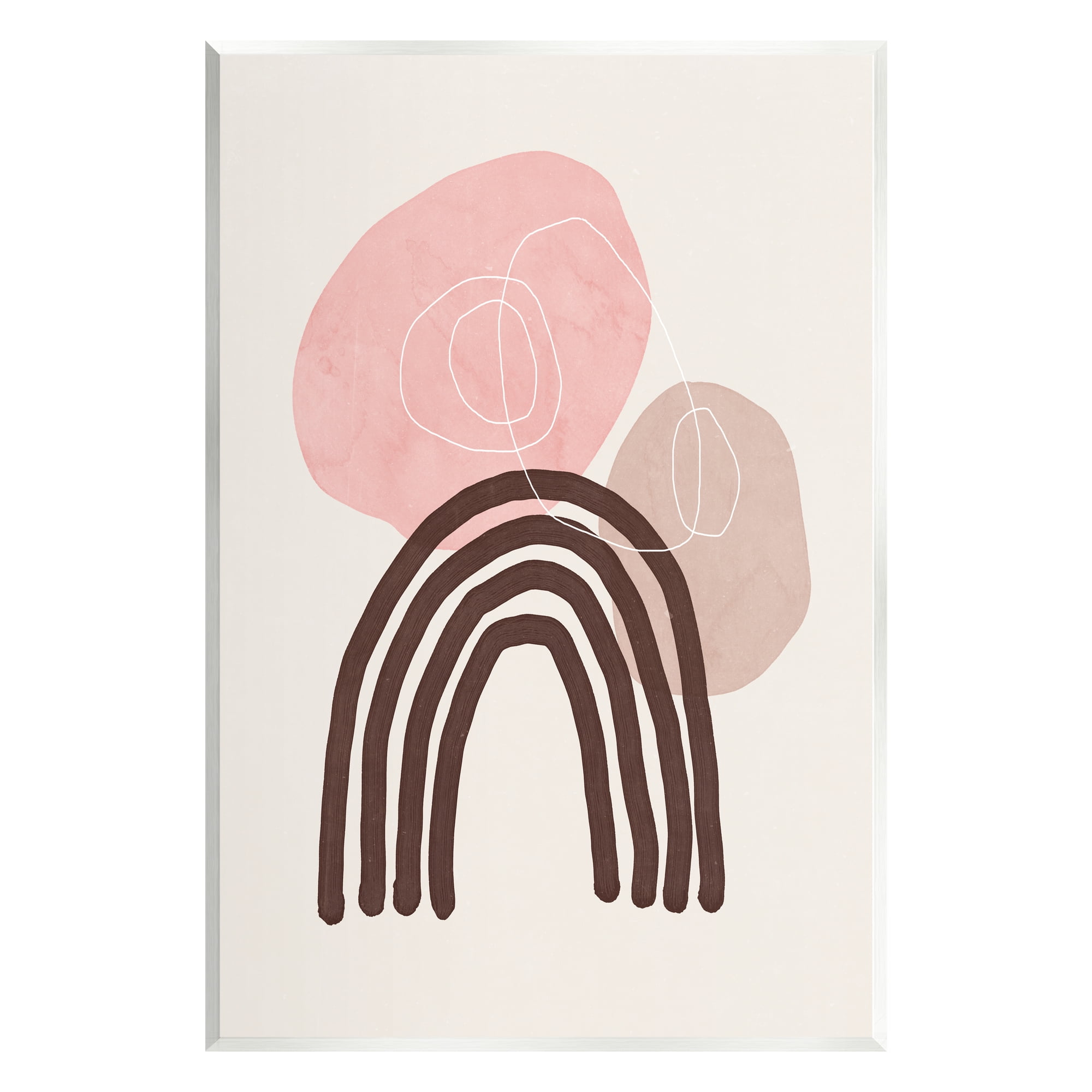 Stupell Fun Boho Rainbow Shapes Abstract Painting Wall Plaque Unframed ...