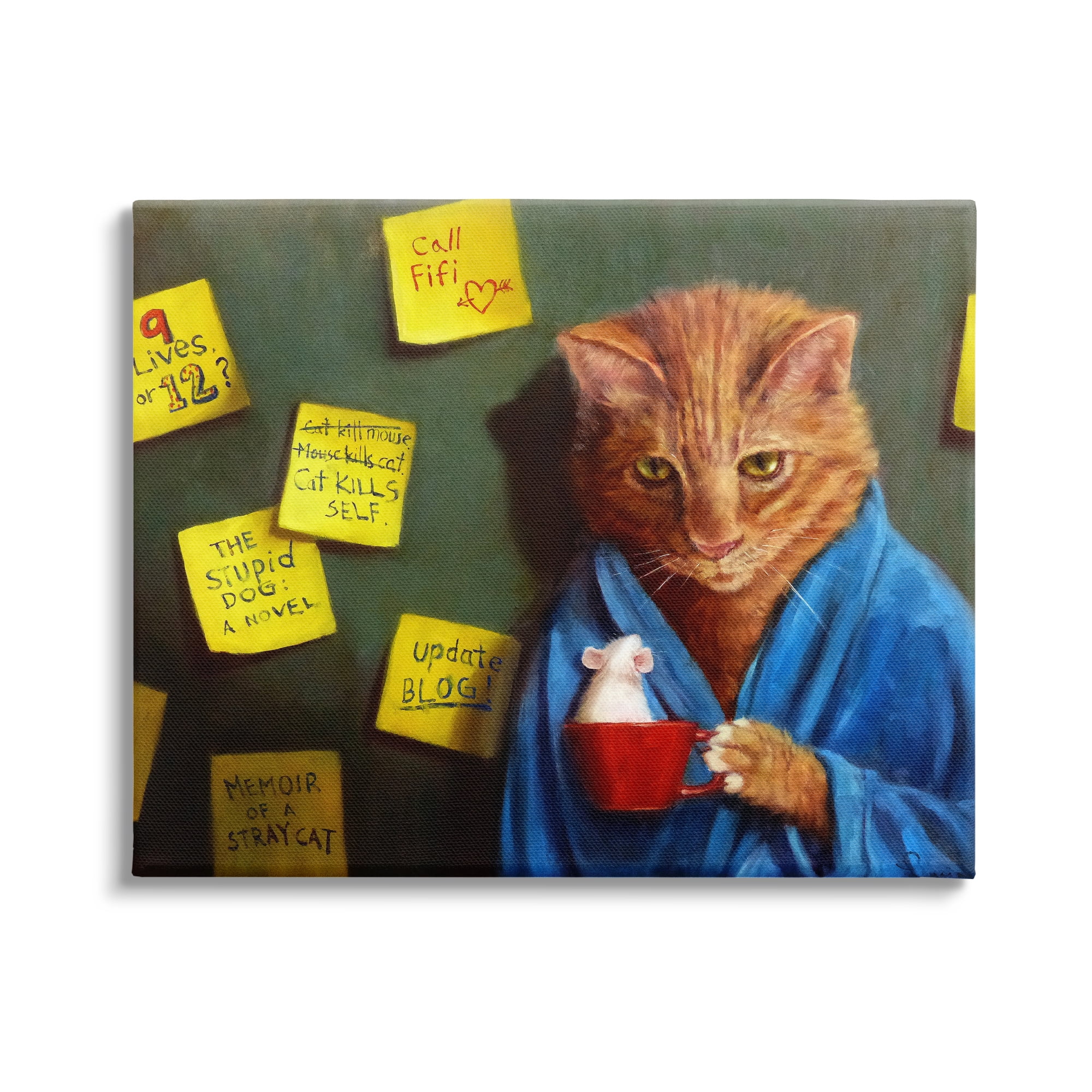 Stupell Funny Cat Morning Coffee Memo Reminders Animals & Insects ...