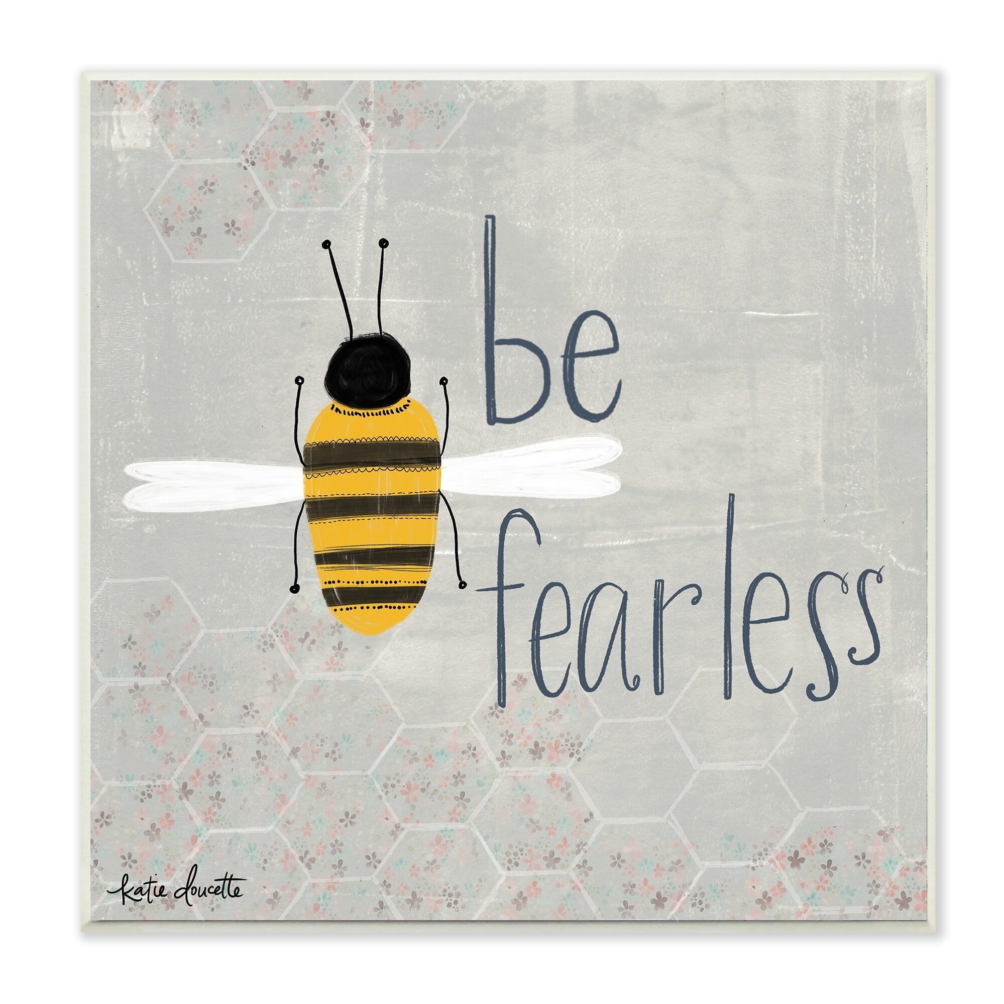 Stupell Bee Wood Wall Art Yellow Inspiring Kids Room Decor - Walmart.com