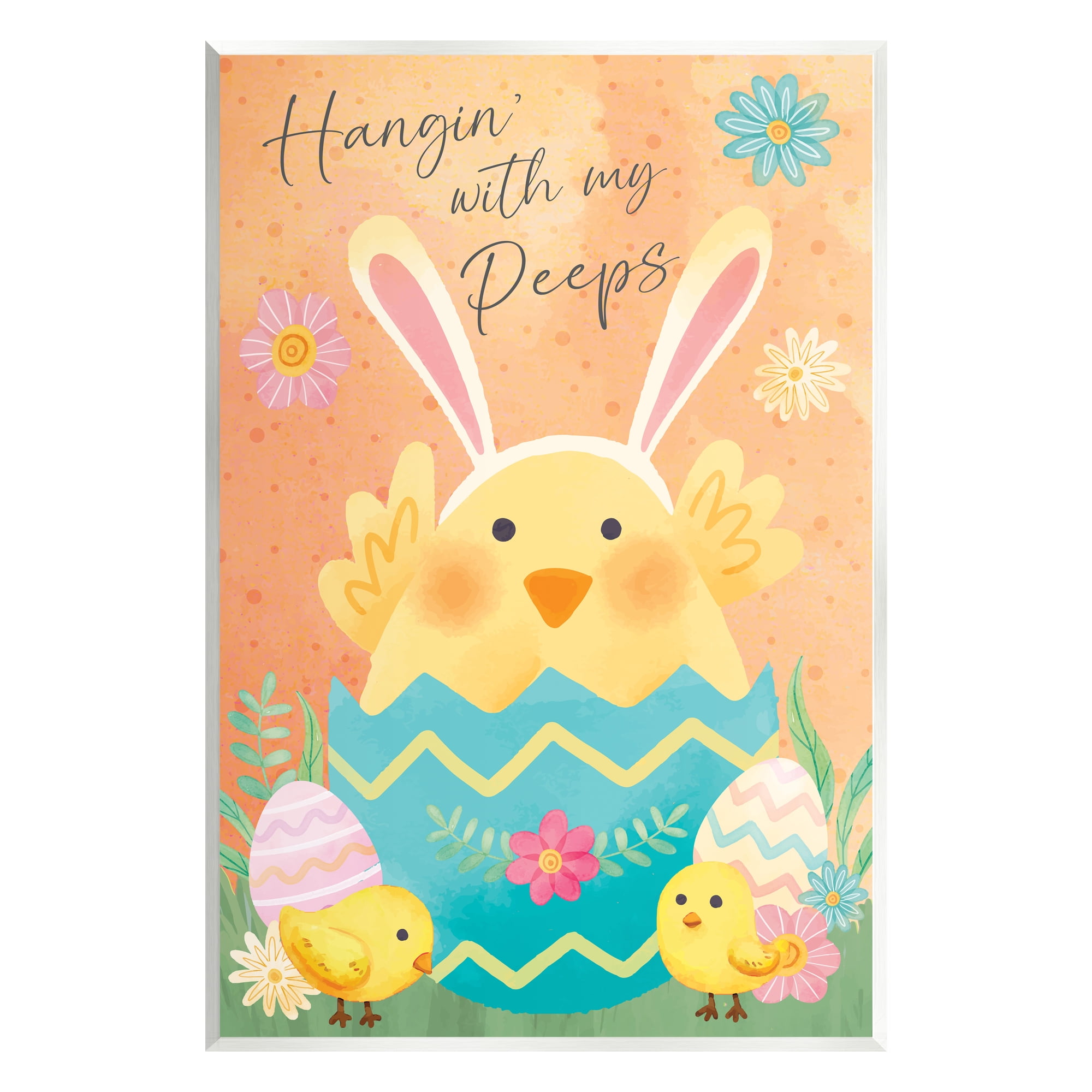 Stupell Hangin With My Peeps Easter Egg Chicks Wall Plaque - Walmart.com