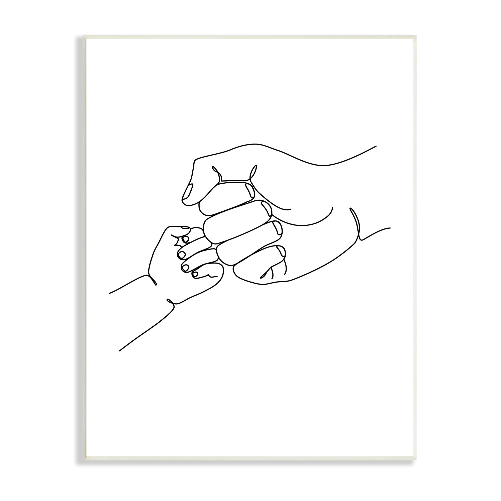 Stupell Home Décor Fist Bump Family Hands Minimal Line Drawing, 13 x 19 ...