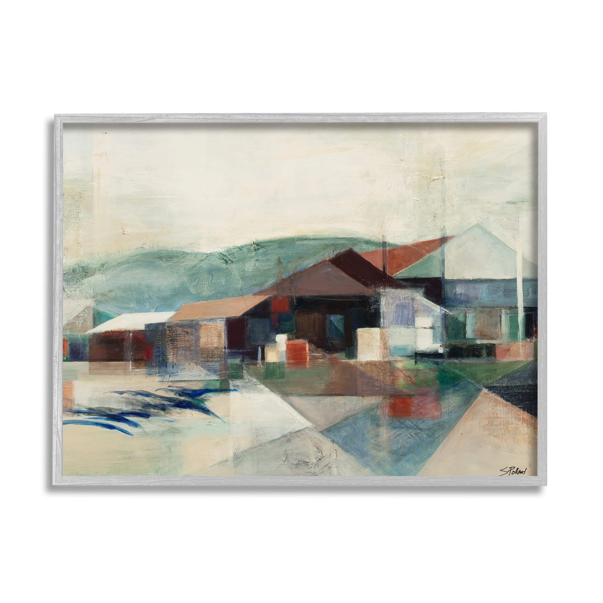 Stupell Home Décor Industries Abstract Hillside Valley Village ...