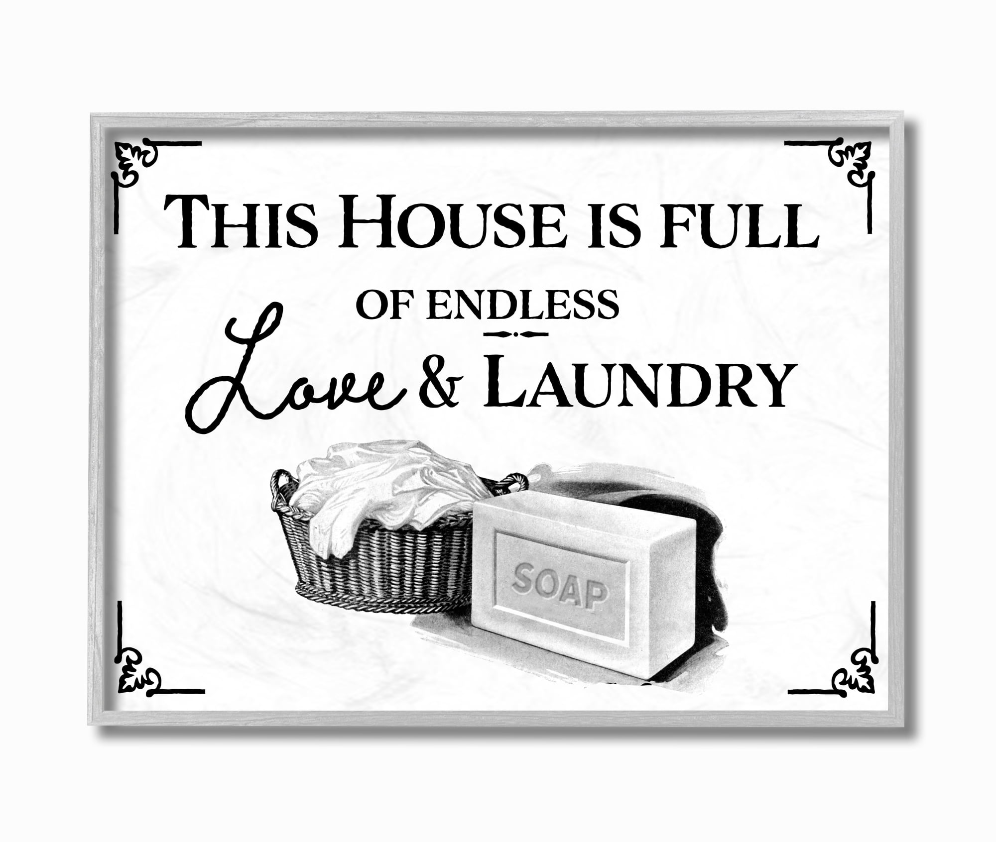 Stupell Home Décor Industries Endless Love And Laundry Bathroom Word ...