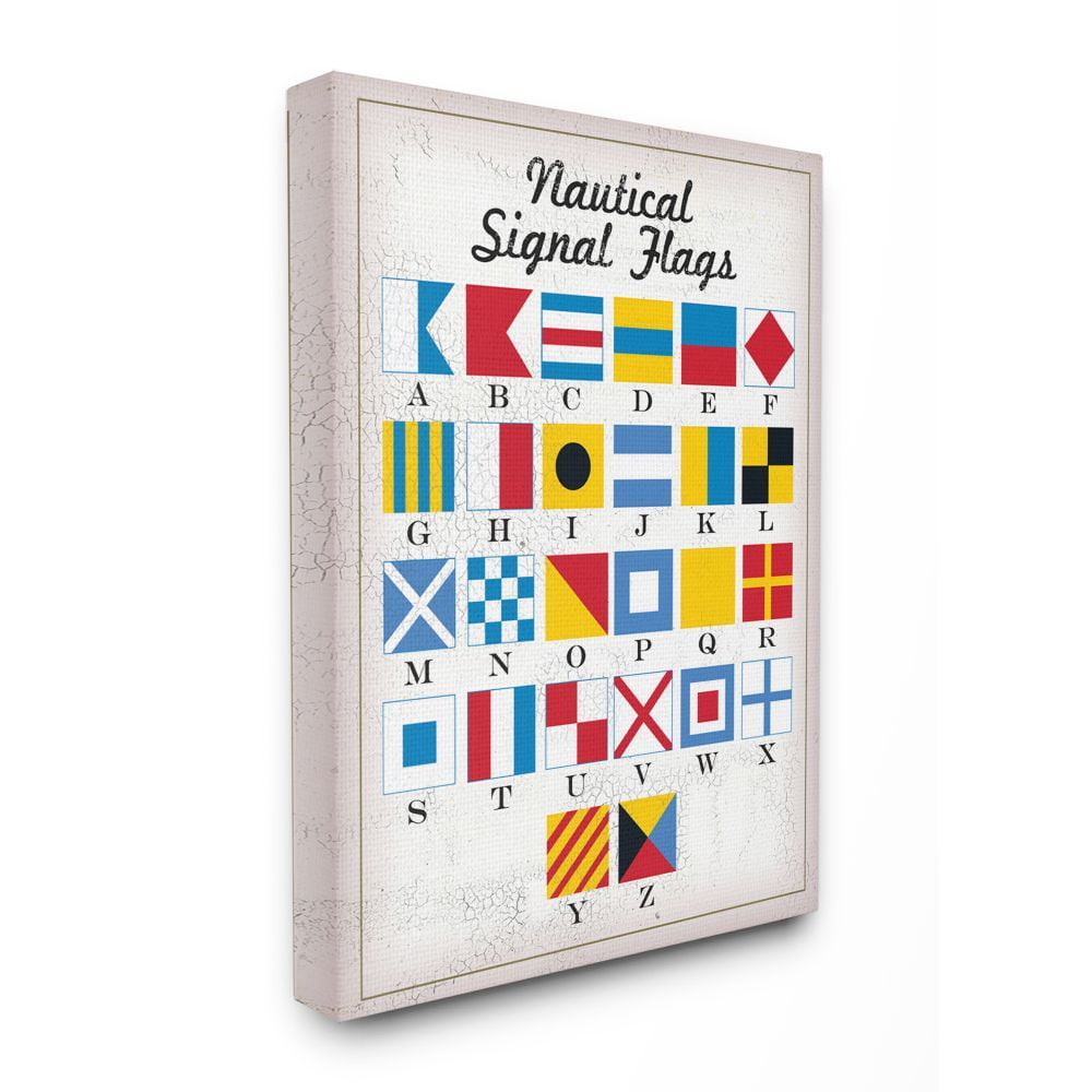 Stupell Home Décor Nautical Signal Flags Icon Chart Design Canvas Wall ...