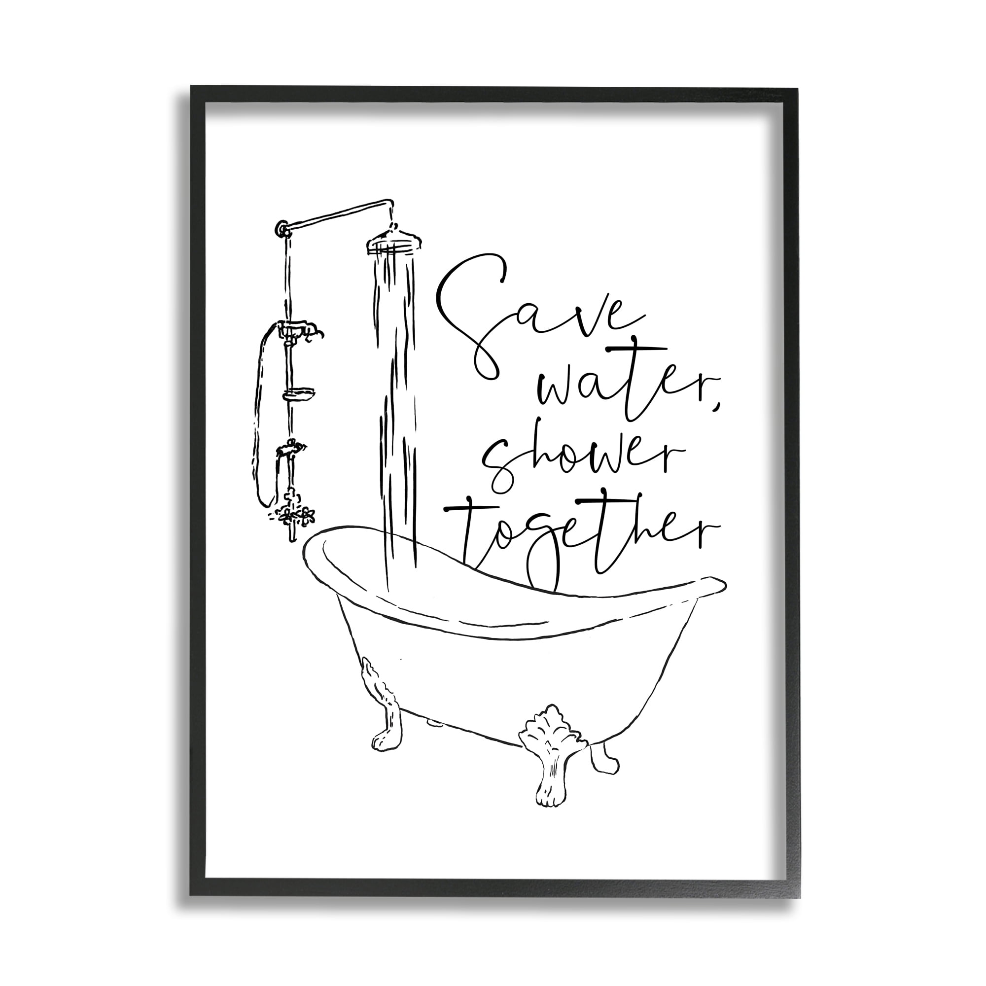 Free Shipping! Stupell Industries Shower Together Funny Ink Drawing ...