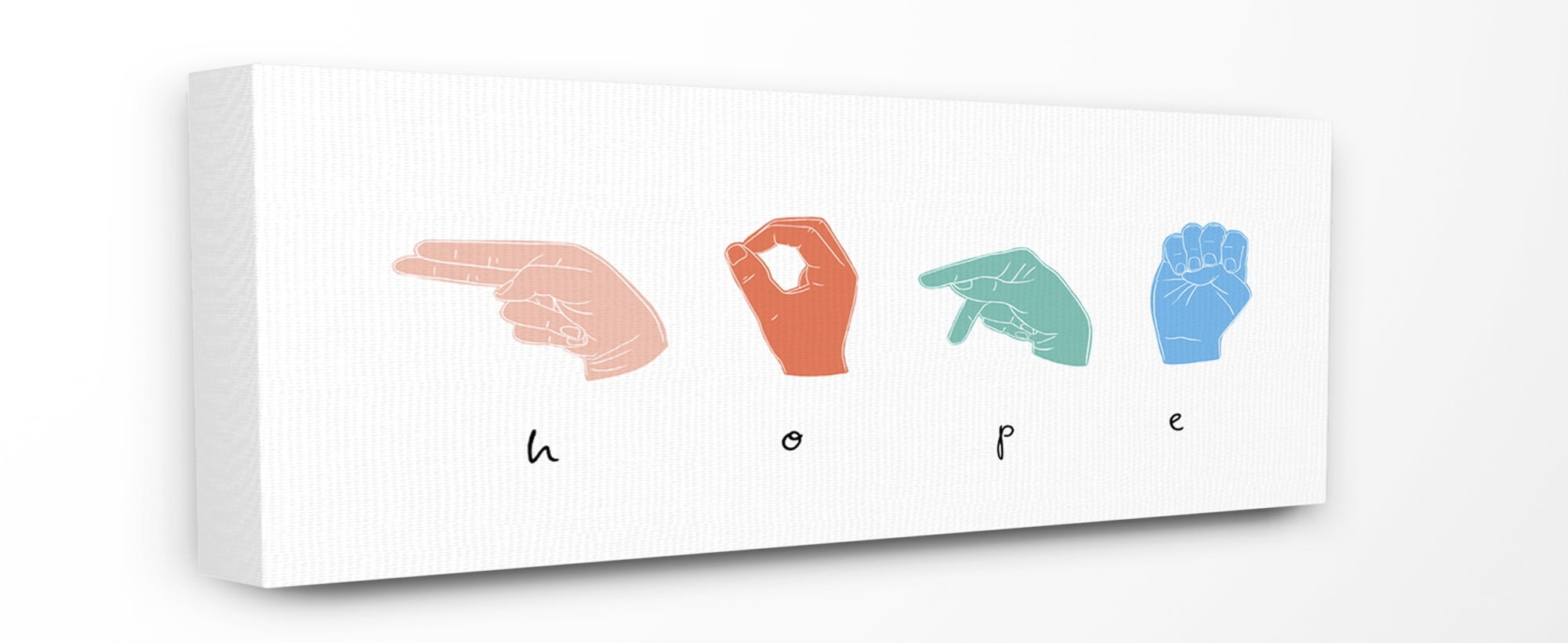 Stupell Home Décor Sign Language Hope Hands Design Canvas Wall Art by ...