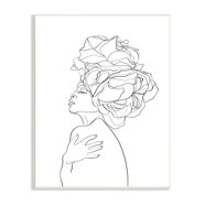 Stupell Industries Slouching Woman Elegant Bouquet Hair Minimal ...