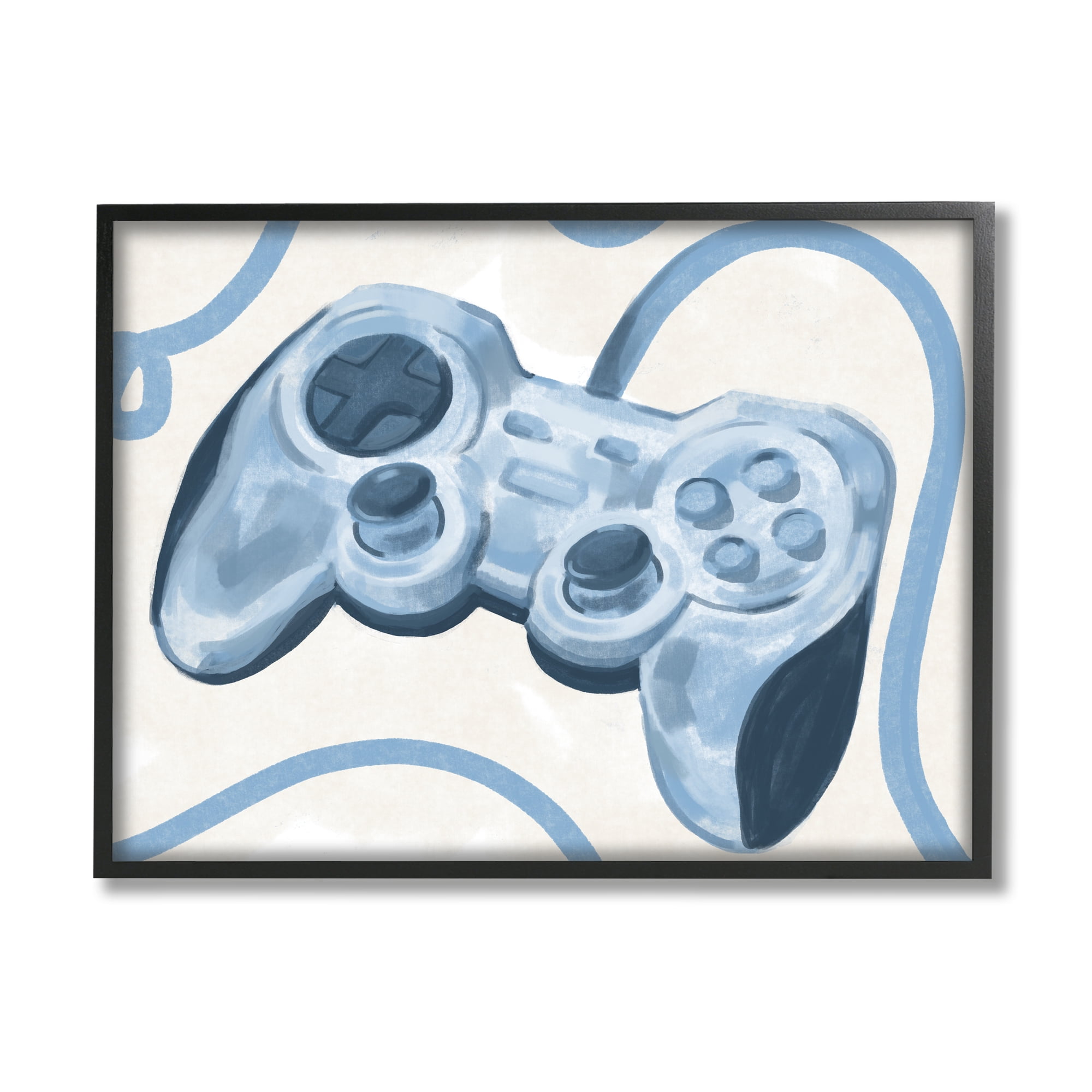 Stupell Indtries Blue Video Game Controller Soft Vintage Design,30 x 24 ...