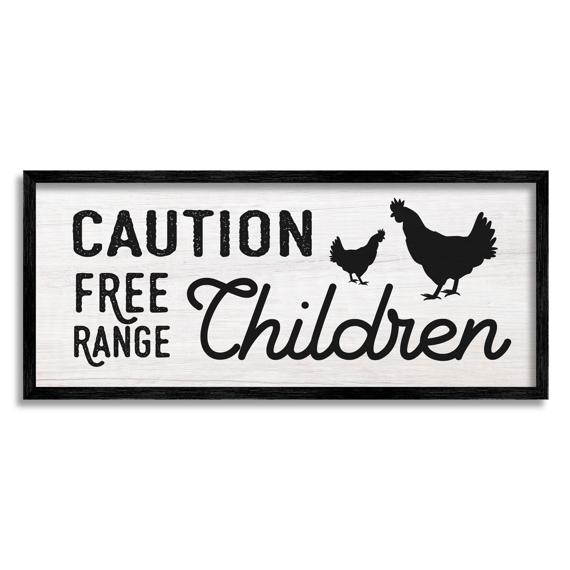 Stupell Indtries Caution Free Range Children Sign Family Farm Birds,24 ...