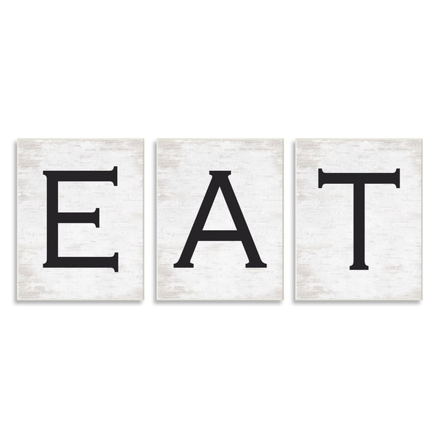 Stupell Indtries Eat Phrase Traditional Typography Minimal Farmhoe ...