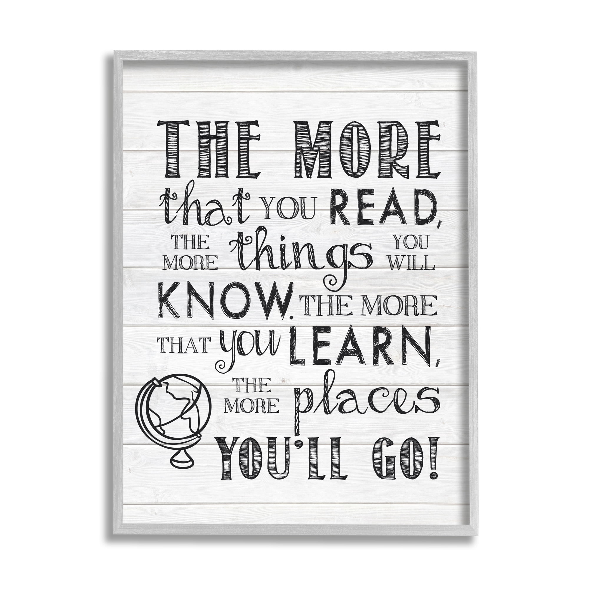 The More You Read Rtic Plank Pattern - 16 x 20 Wall Art - Walmart.com
