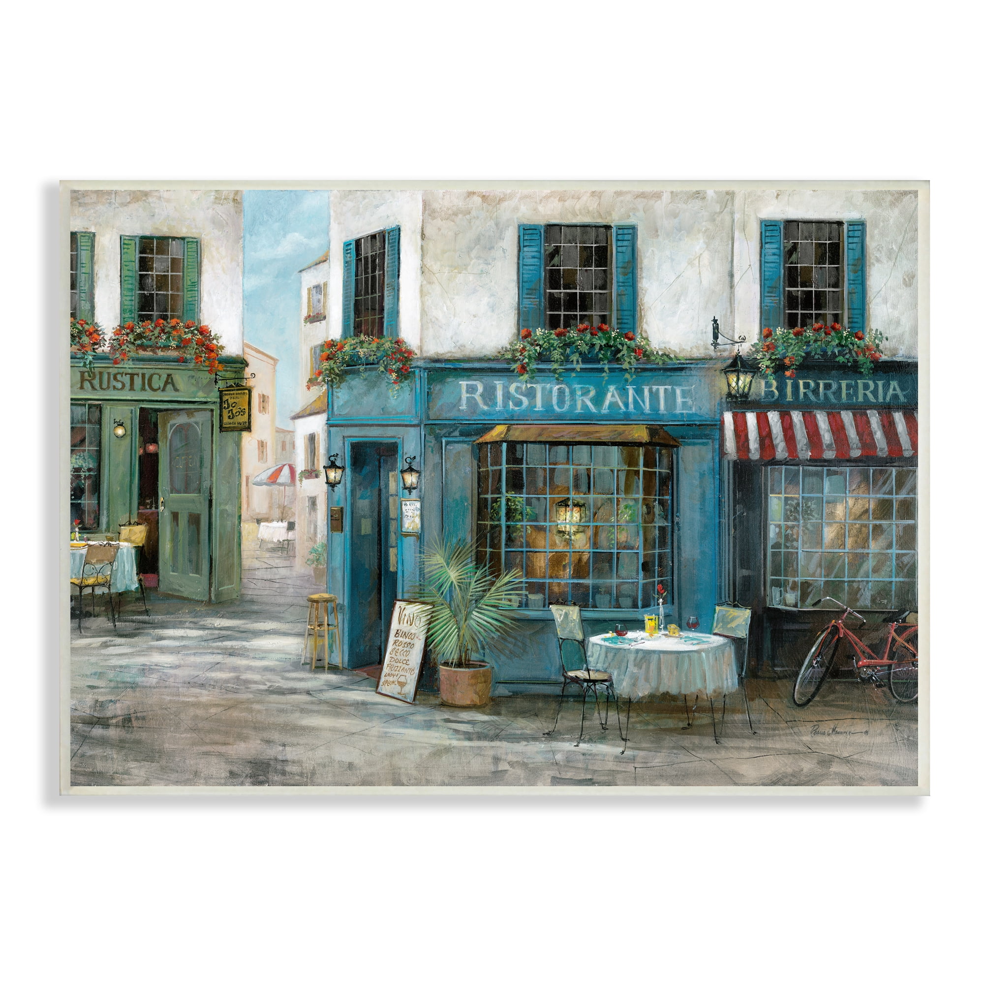 Stupell Indtries Traditional Village Plaza Architecture Restaurant ...