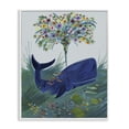 Stupell Industries A Flowery Whale White Framed Giclee Art, design by ...