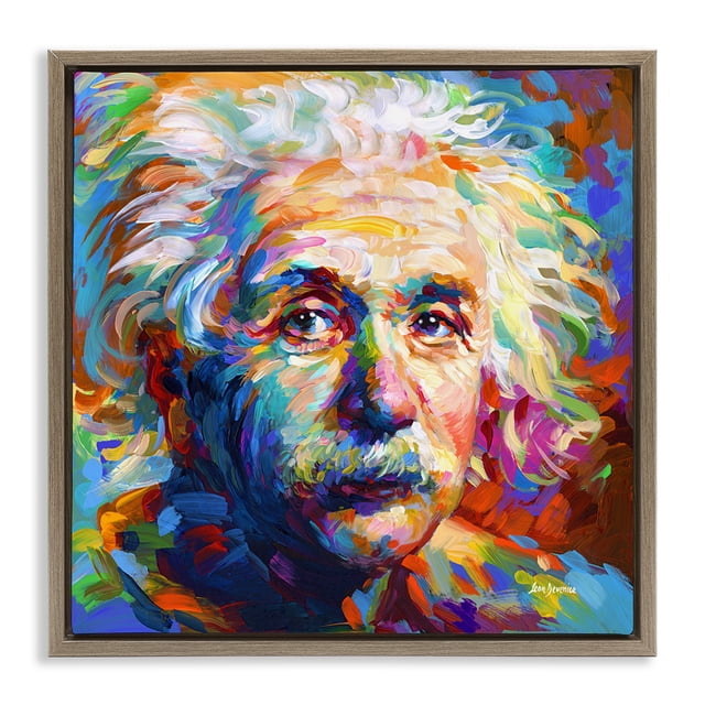 Stupell Industries Abstract Albert Einstein Portrait Abstract Painting ...