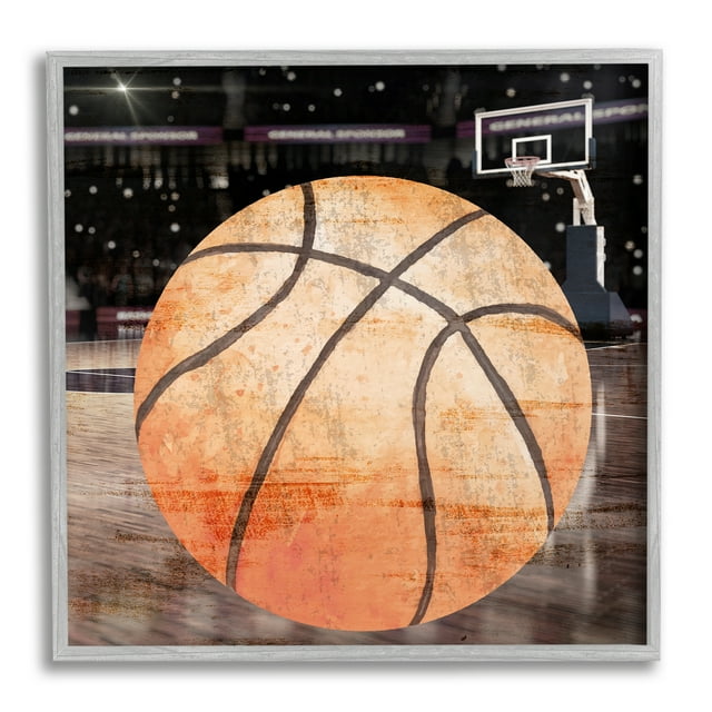 Stupell Industries Abstract Basketball Court Abstract Painting Gray ...