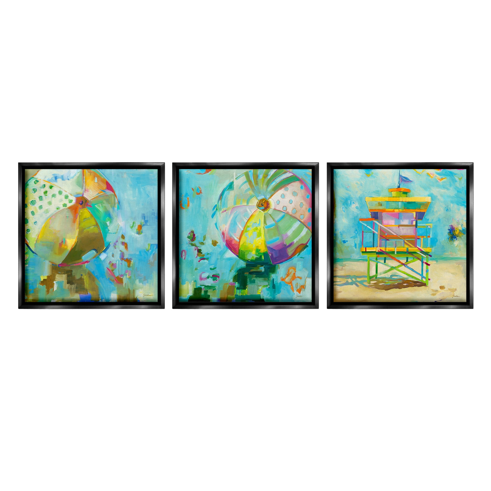 Stupell Industries Abstract Beach Scenes Abstract Painting Black ...