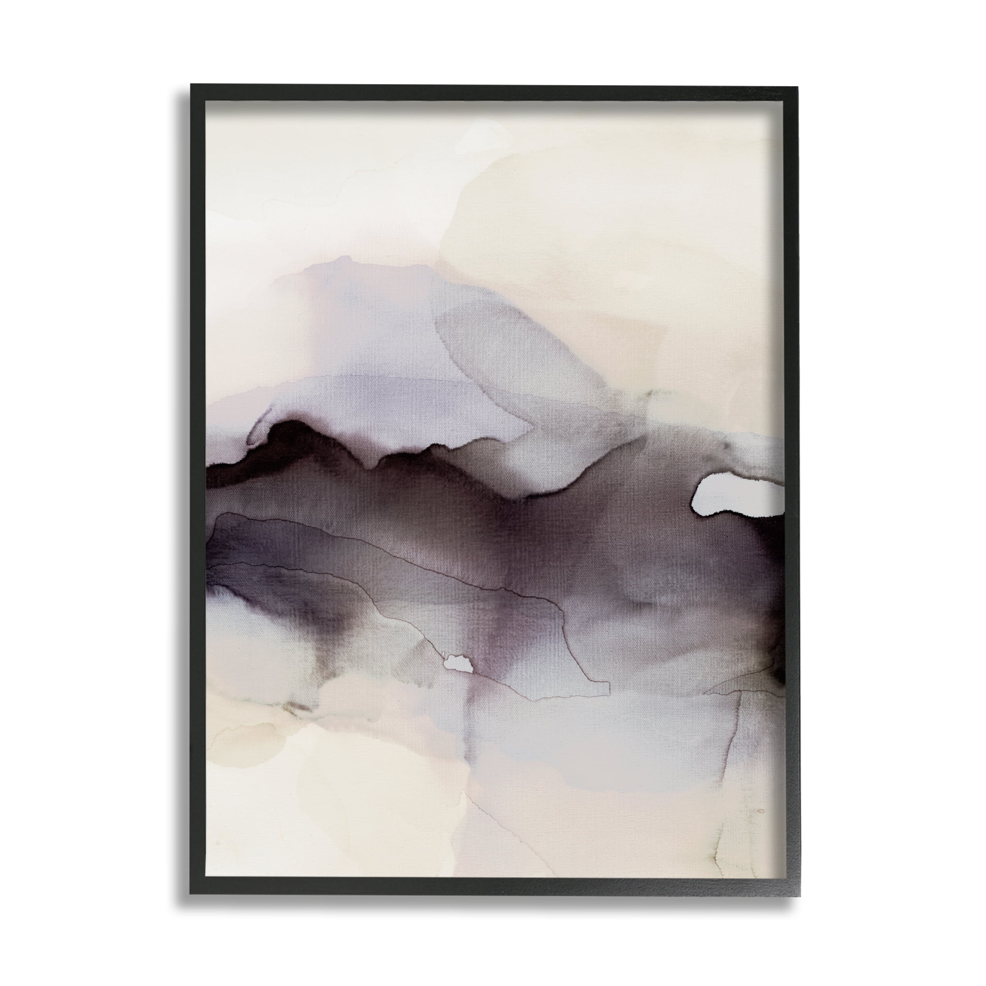 Stupell Industries Abstract Black Watercolor Paint Fade Fluid Ink Ombre ...