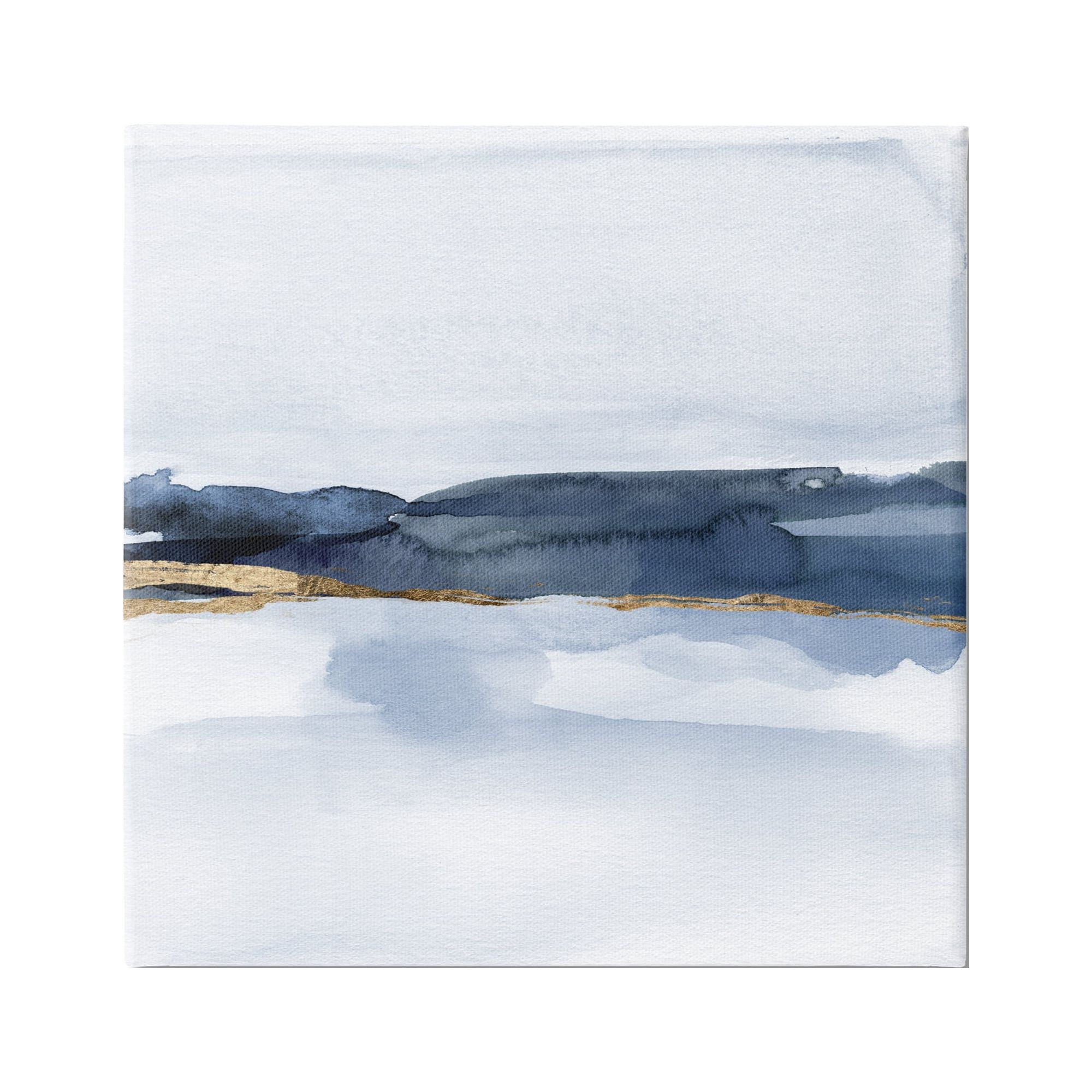 Stupell Industries Abstract Blue Distant Landscape Smooth Glam Detail ...